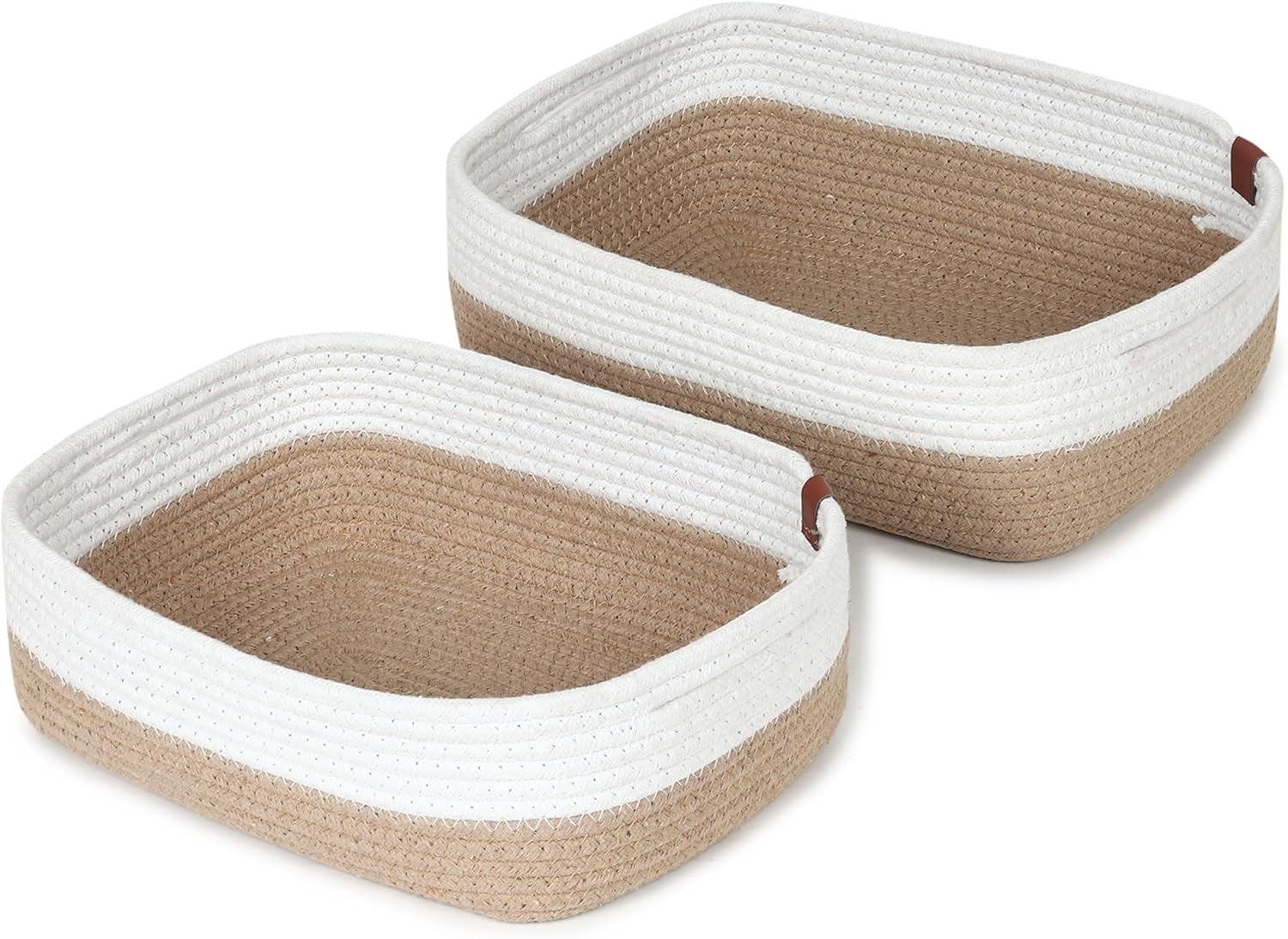 Smizzy Rope Woven Storage Bins Baskets, Cube Soft Woven Organizer ...