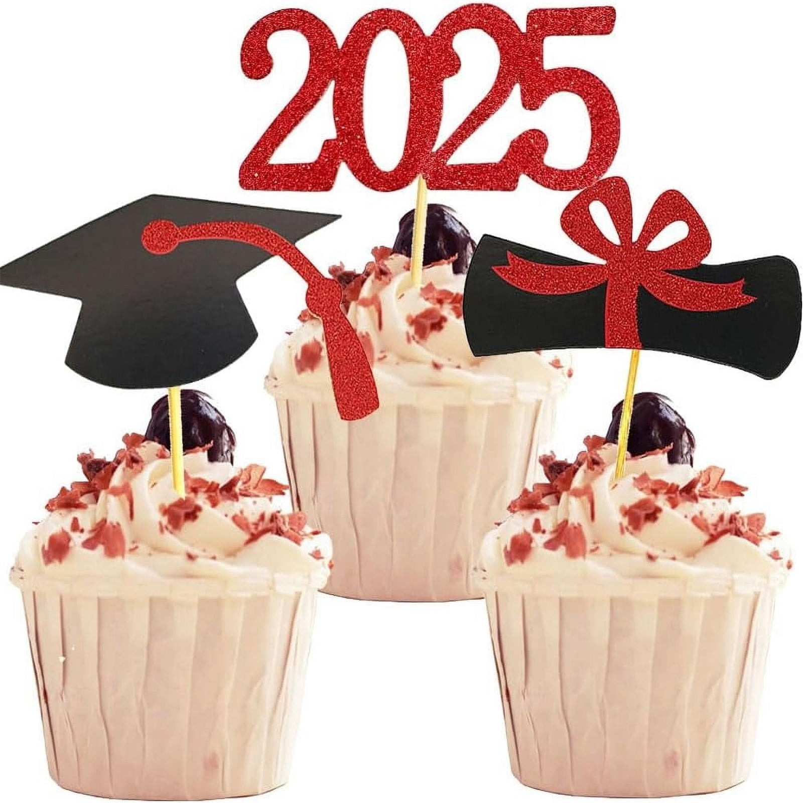 Smke 2025 Graduation Cupcake Toppers, 48 Pcs Food/Appetizer Picks For ...