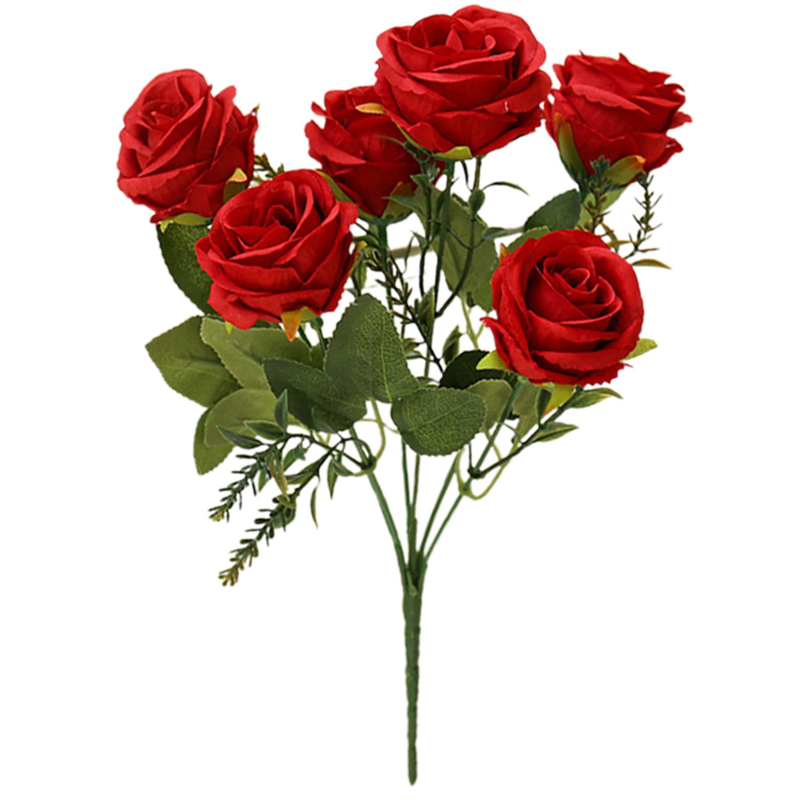 Smke Artificial Roses Flowers,Silk Flower With Stems,Realistic Roses Bouquet,1 Bouquets Of 6 ...