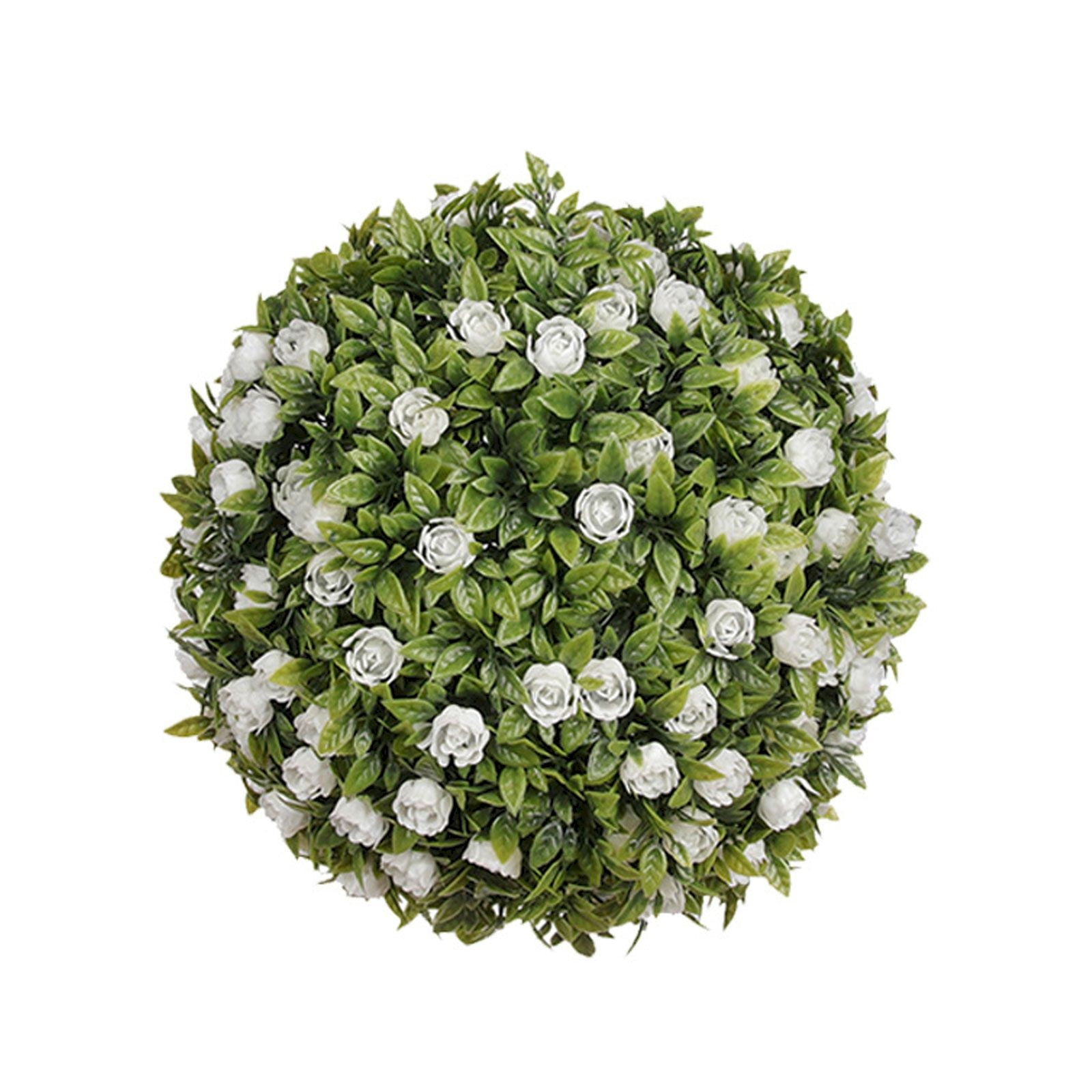 Smke Artificial Topiary Ball Set Of 1 Uv Resistant Artificial Shrub ...