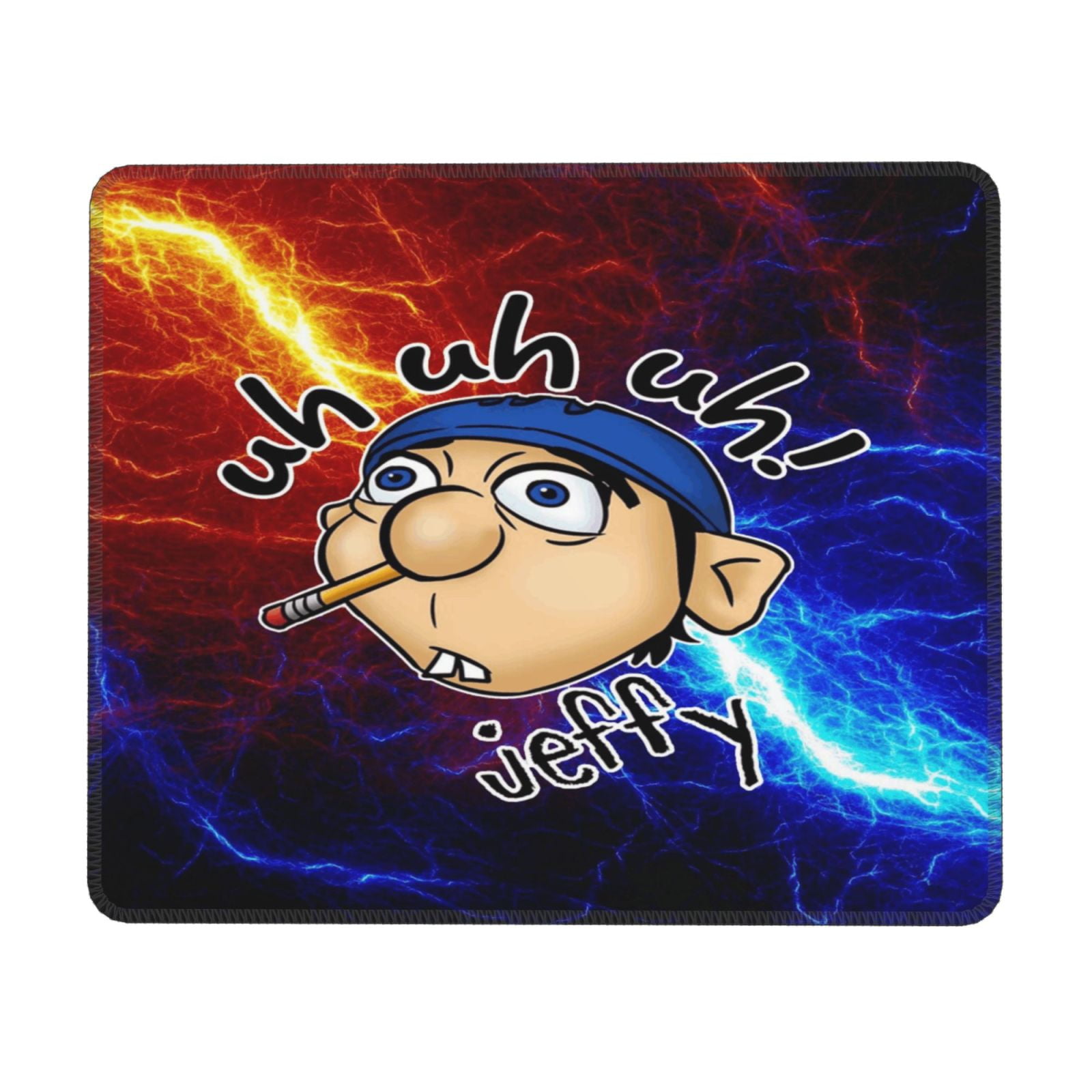 Sml Cartoon Jef-,Fy Mouse Pad Square Stitched Edges Non-Slip Rubber ...
