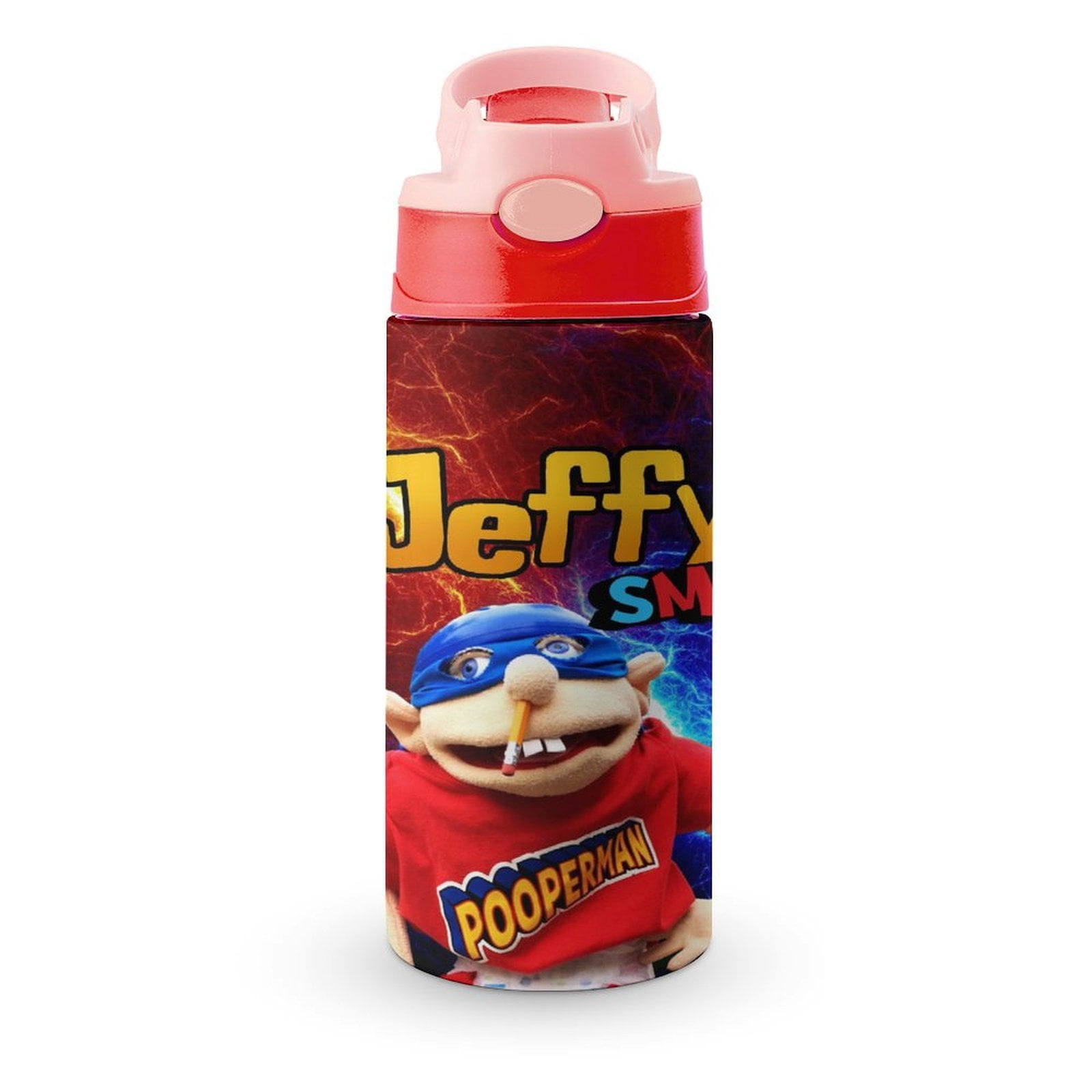 Sml Cartoon Jef-,fy Water Bottle with Straw Lid Vacuum Insulated ...