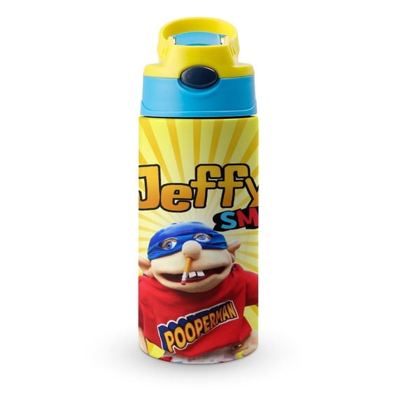 Sml Cartoon Jef-,fy Water Bottle with Straw Lid Vacuum Insulated ...