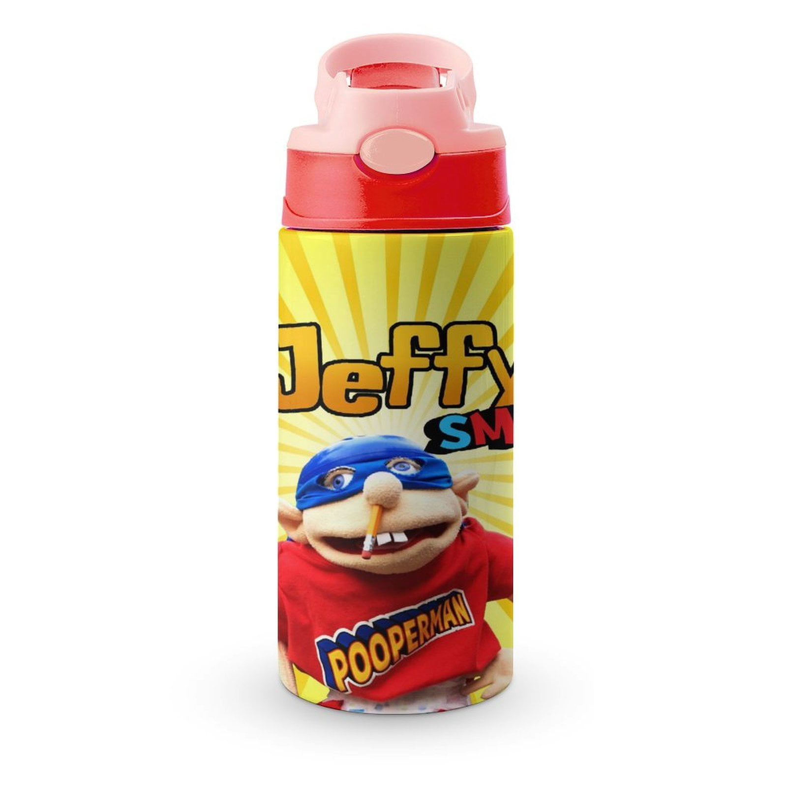 Sml Cartoon Jef-,fy Water Bottle with Straw Lid Vacuum Insulated ...