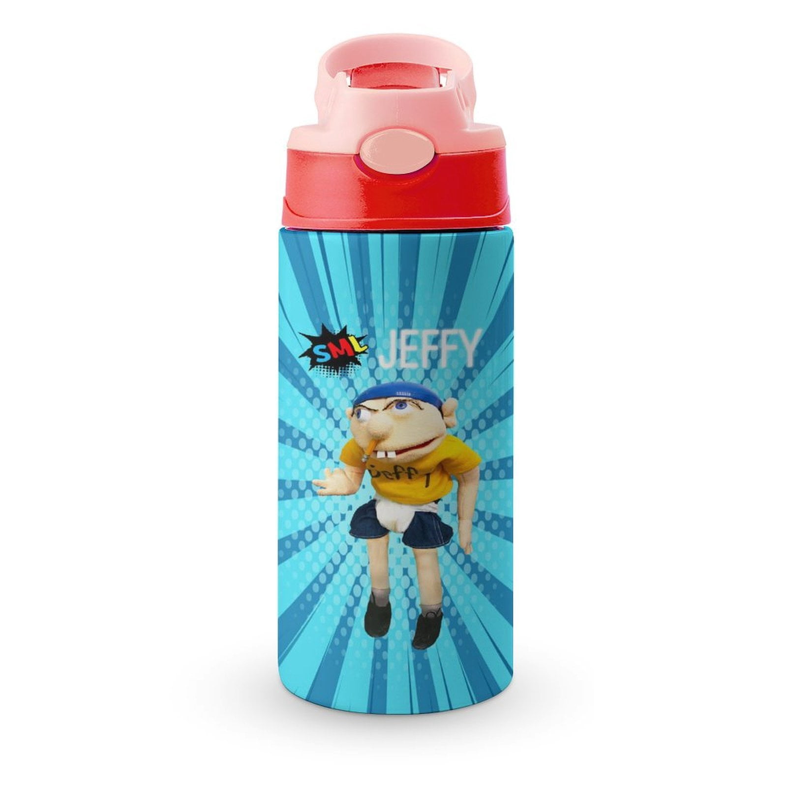 Sml Cartoon Jef-,fy Water Bottle with Straw Lid Vacuum Insulated ...