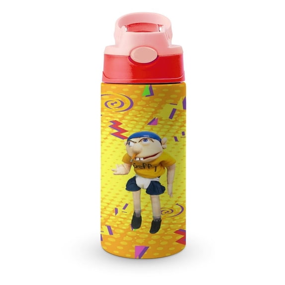 Sml Cartoon Jef-,fy Water Bottle with Straw Lid Vacuum Insulated ...