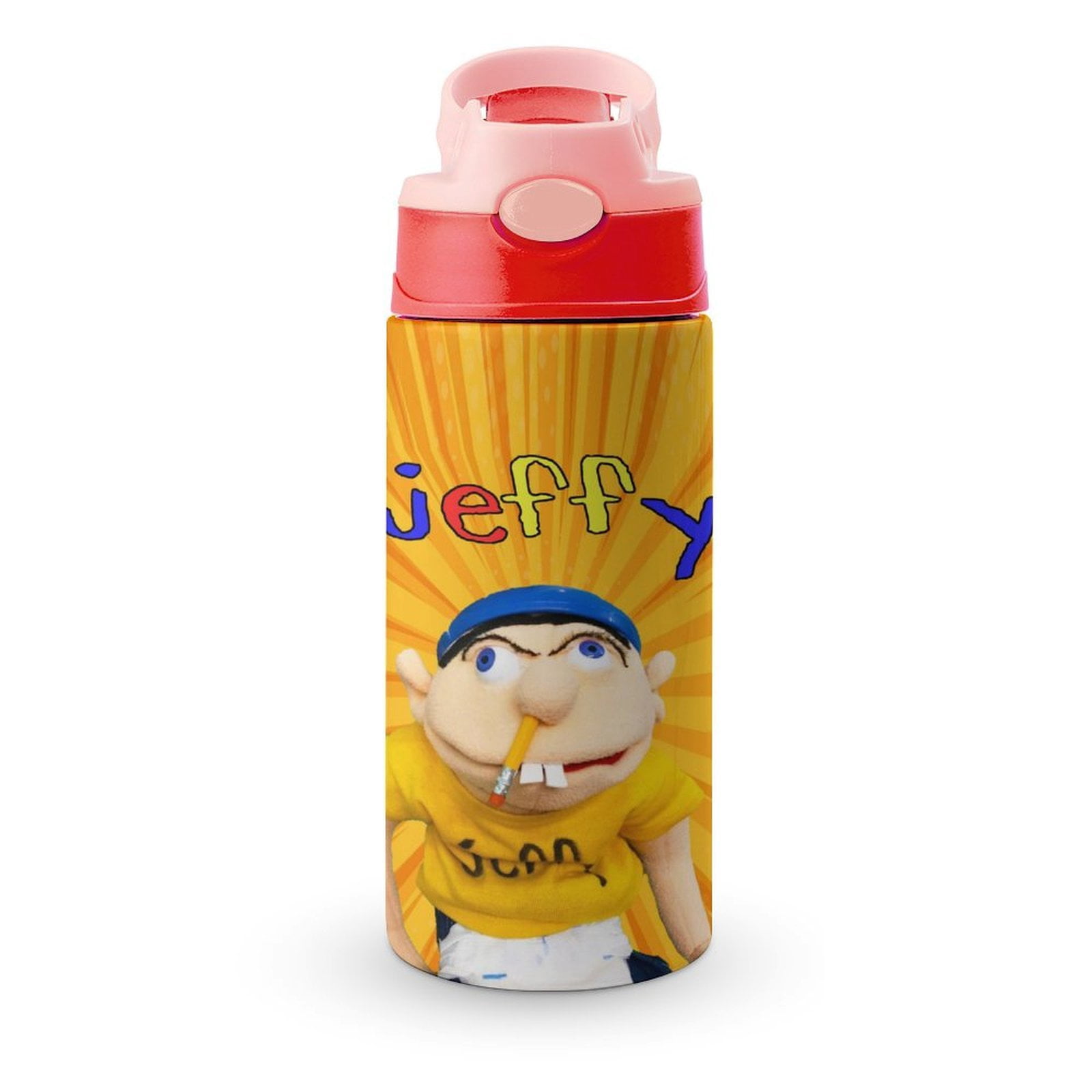 Sml Cartoon Jef-,fy Water Bottle with Straw Lid Vacuum Insulated ...