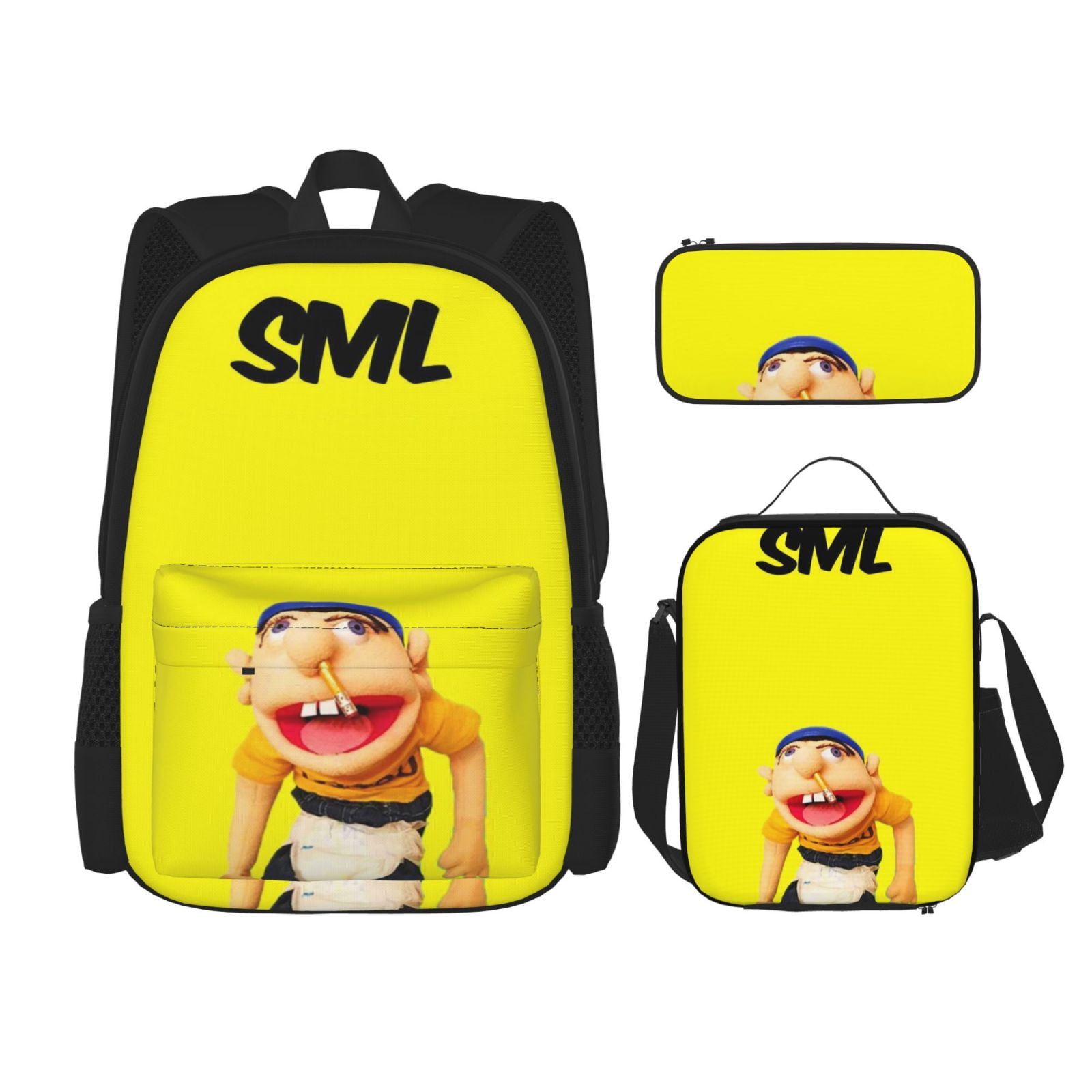 Sml Jeffy _1 Backpacks With Lunch Pack Pencil Case 3pcs Set, Double ...