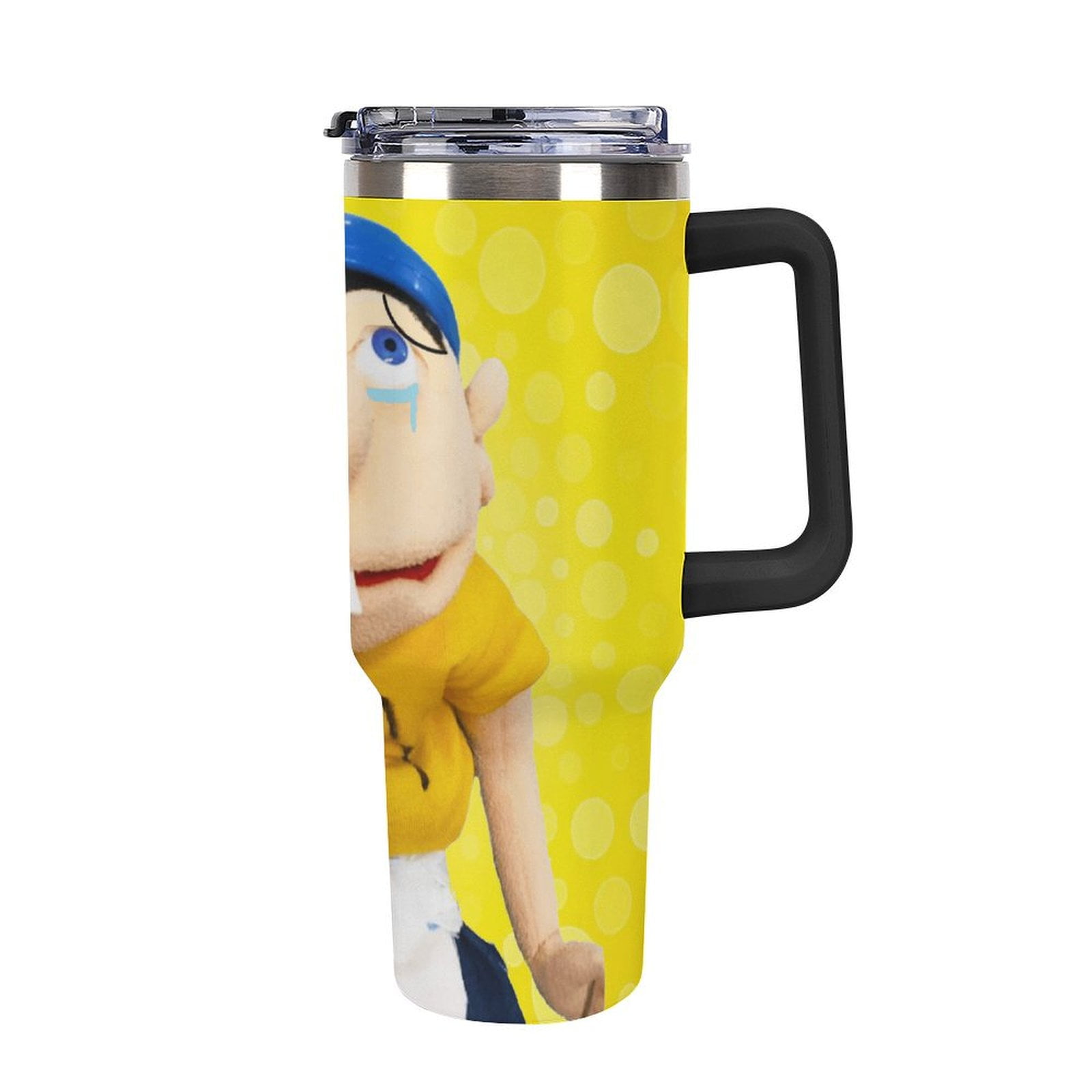 Sml Jeffy 40 Oz Tumbler With Handle And Straw, Stainless Steel Vacuum ...