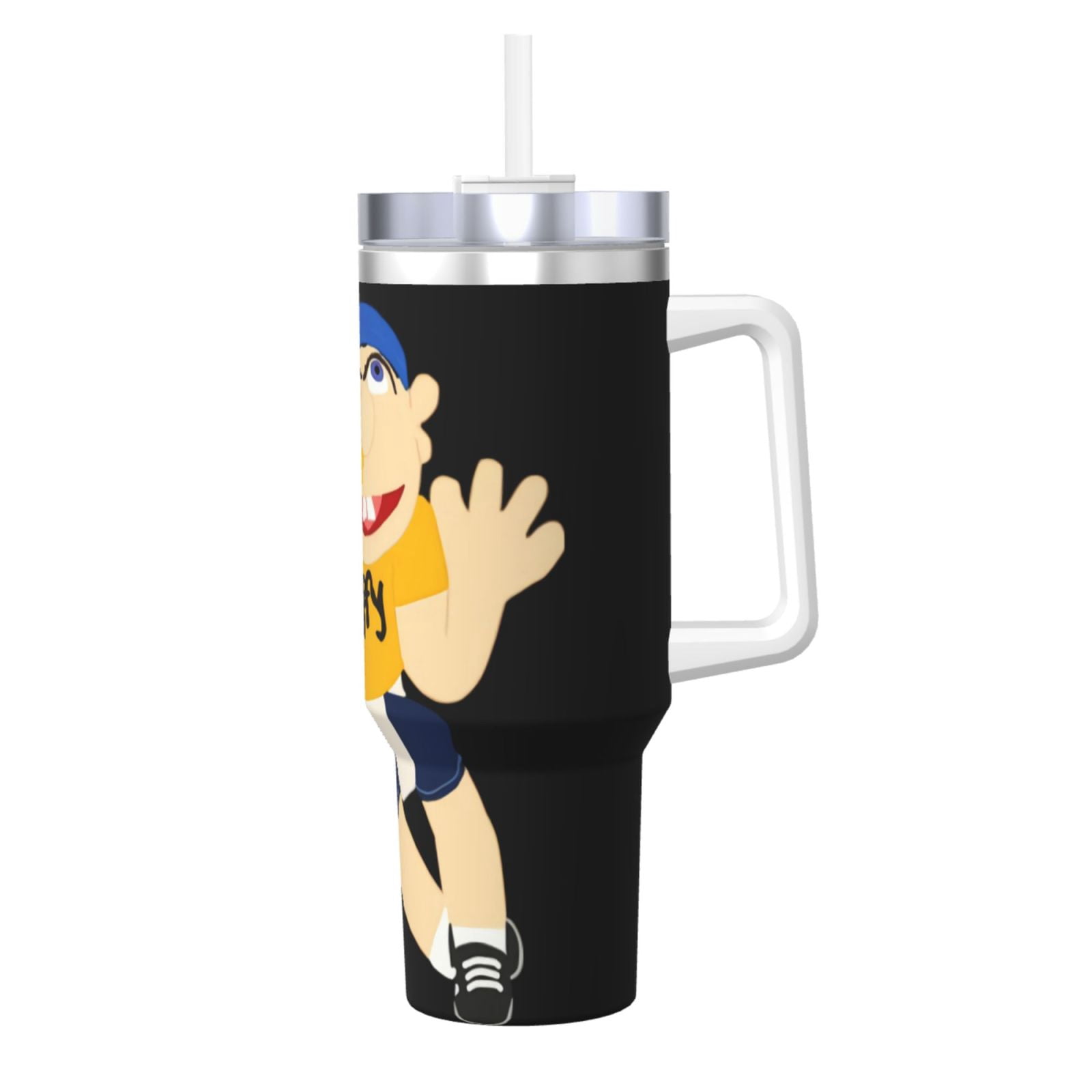 Sml Jeffy 40oz Ice Bully With Handle Straw And Lid, Print Stainless ...