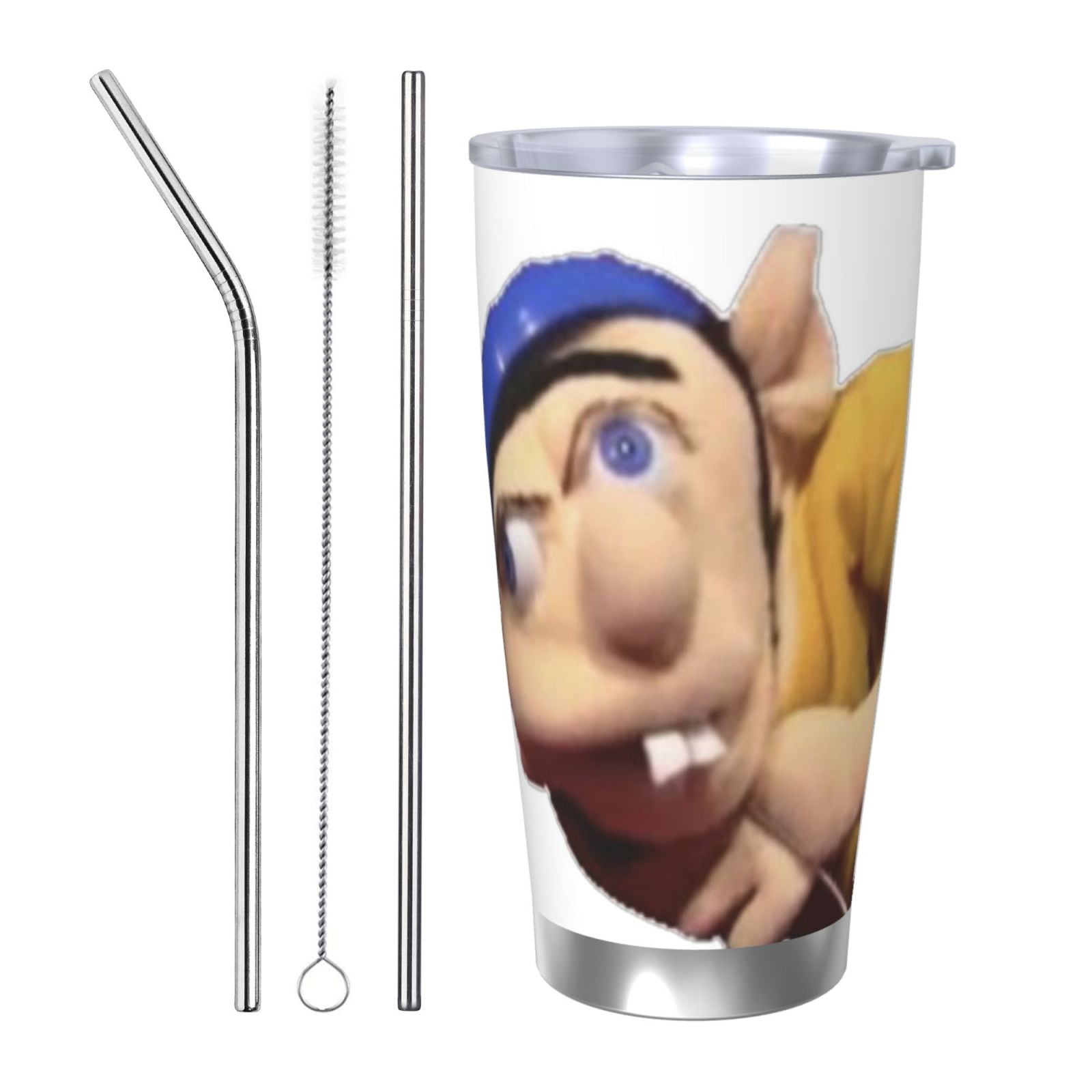 Sml Jeffy Car Cup Thermos Cup Cartoon Mug Reusable Straws Leak-proof ...