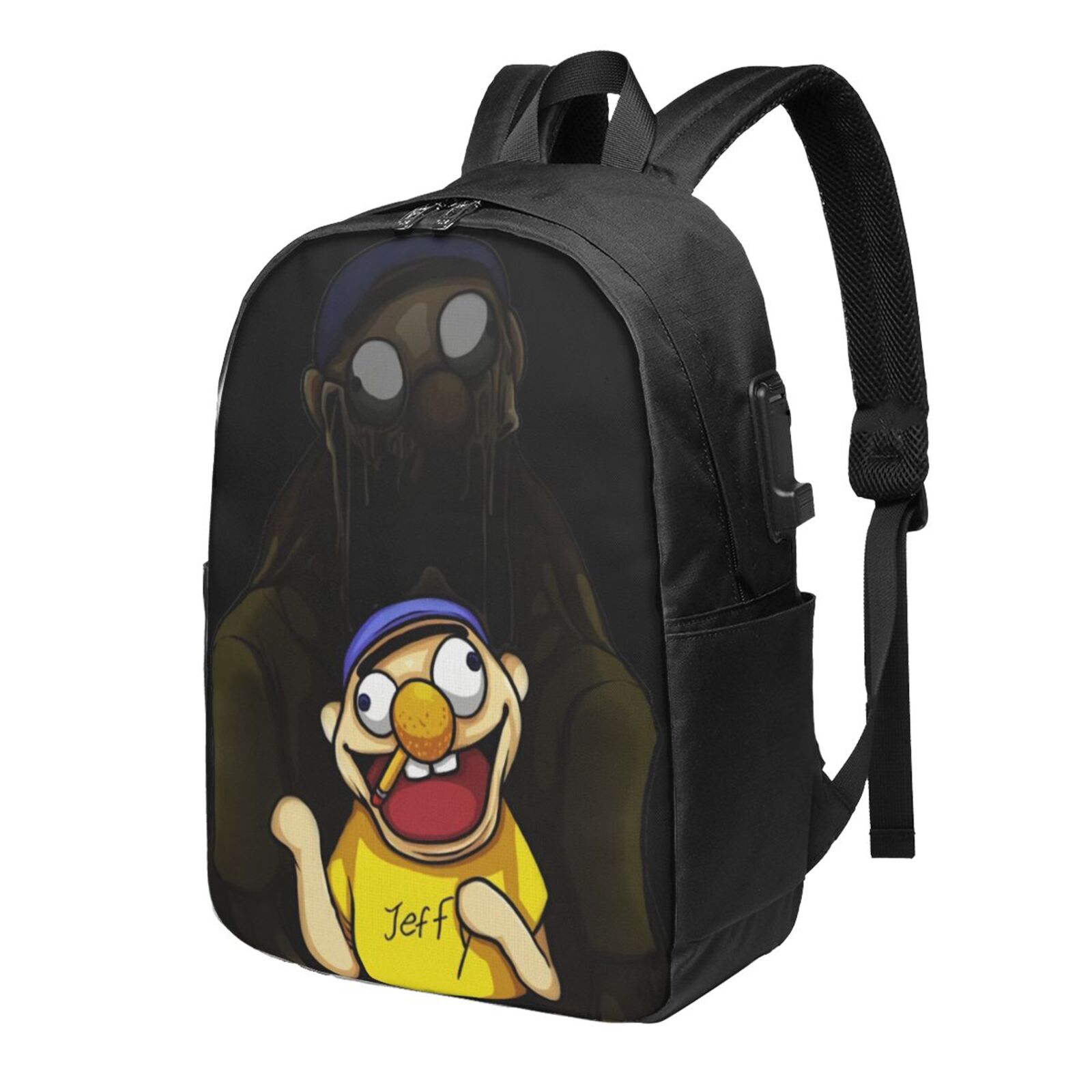 Sml Jeffy Cartoon Backpack Anime Print Large Capacity School Laptop Bag ...