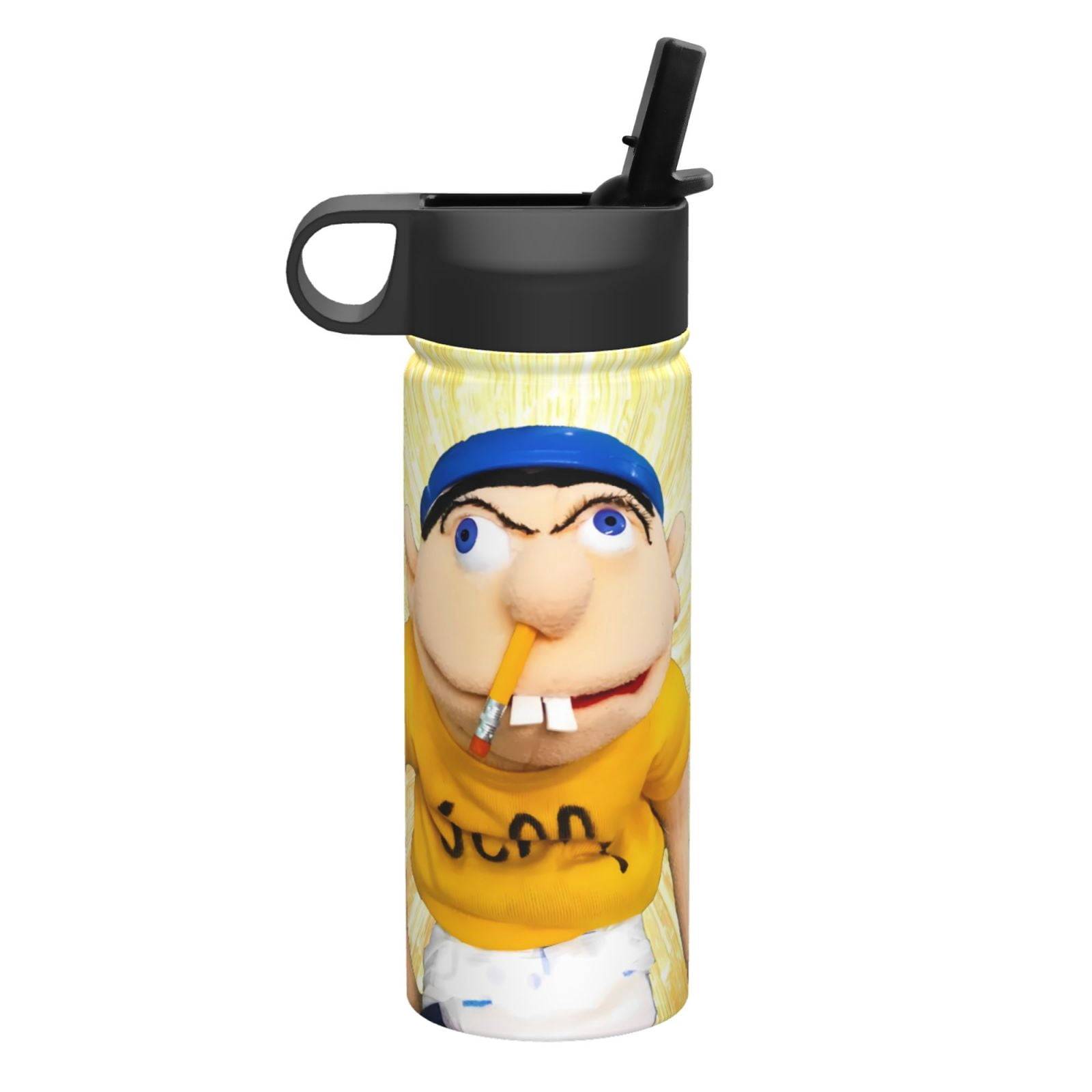 Sml Jeffy Kids Insulated Water Bottle With Straw - 18 Oz Stainless ...