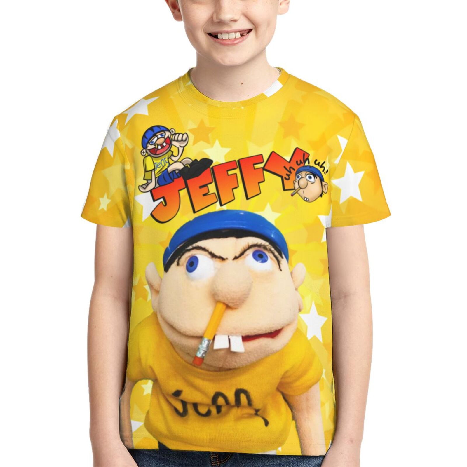 Sml Jeffy Youth Unisex Crewneck Short Sleeve T-Shirt Tees For Boys ...