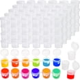 Smlper 100 Strips 600 Pots Empty Paint Pots, Mini Paint Storage Cup ...