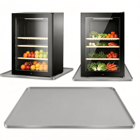 Smlper 24'' x 24'' x 0.5'' Mini Fridge Silicone Mat, Fridge Drip Tray ...