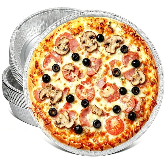 Smlper 25 Pack 12 Inch Aluminum Pizza Pans, Disposable Round Foil ...