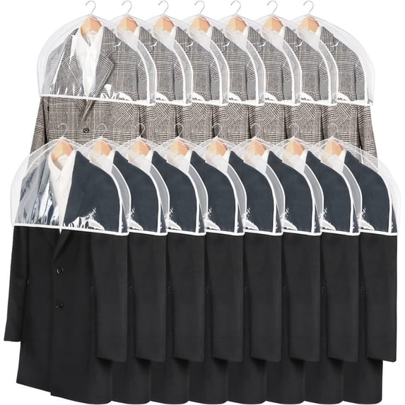 Smlper Set of 15 Clear Shoulder Covers for Clothes Breathable Clothes ...
