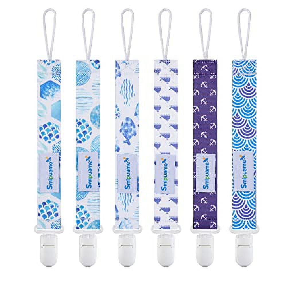 Smlpuame Pacifier Clips for Boys,6 Pack Stylish Binky Clips Strap,Paci ...
