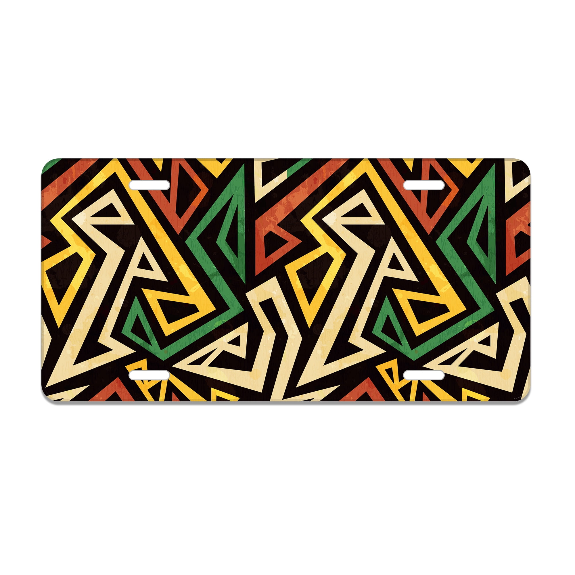 Smoaffly African Geometry License Plate Decorative Car Front, Metal Car ...