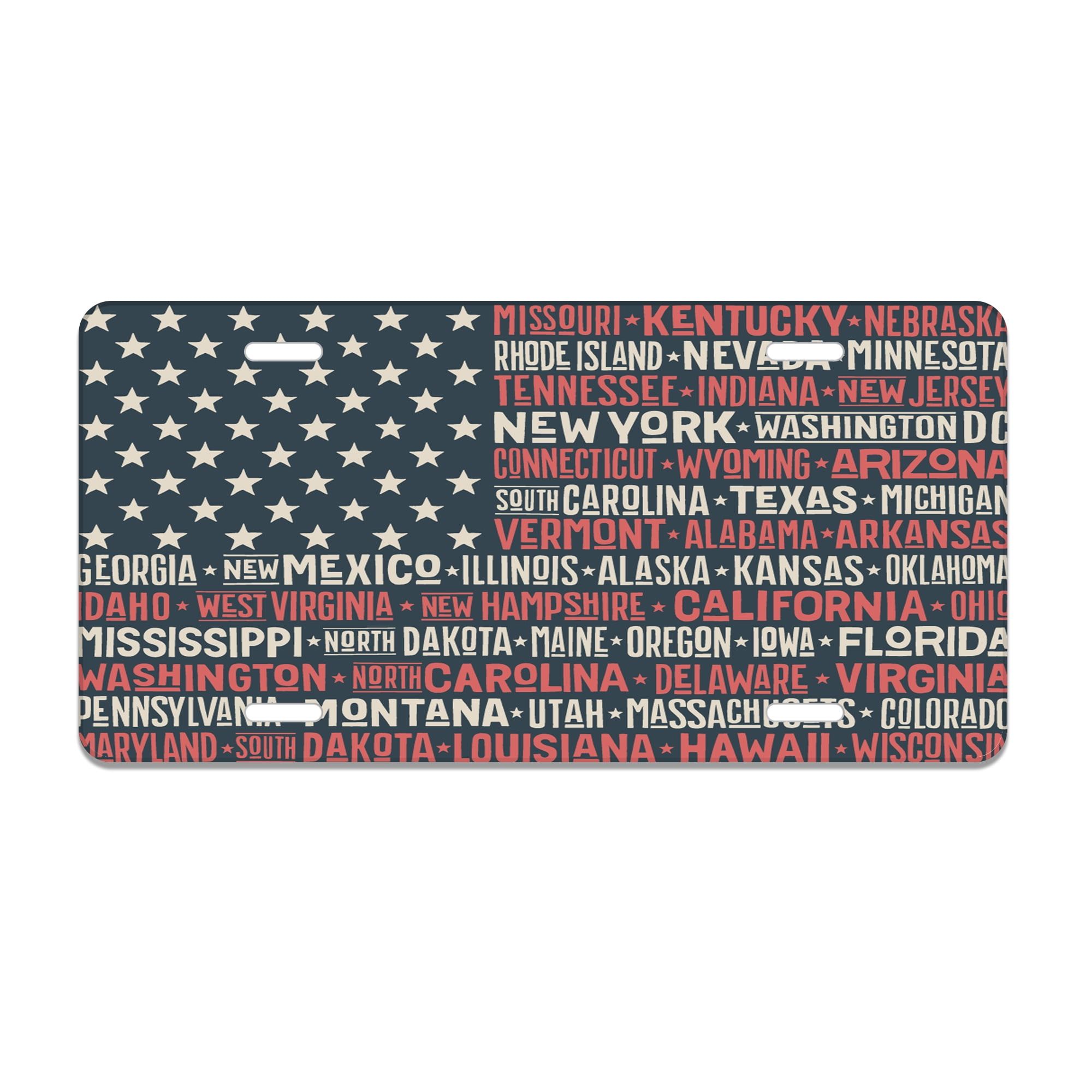 Smoaffly America flag with States License Plate Decorative Car Front ...