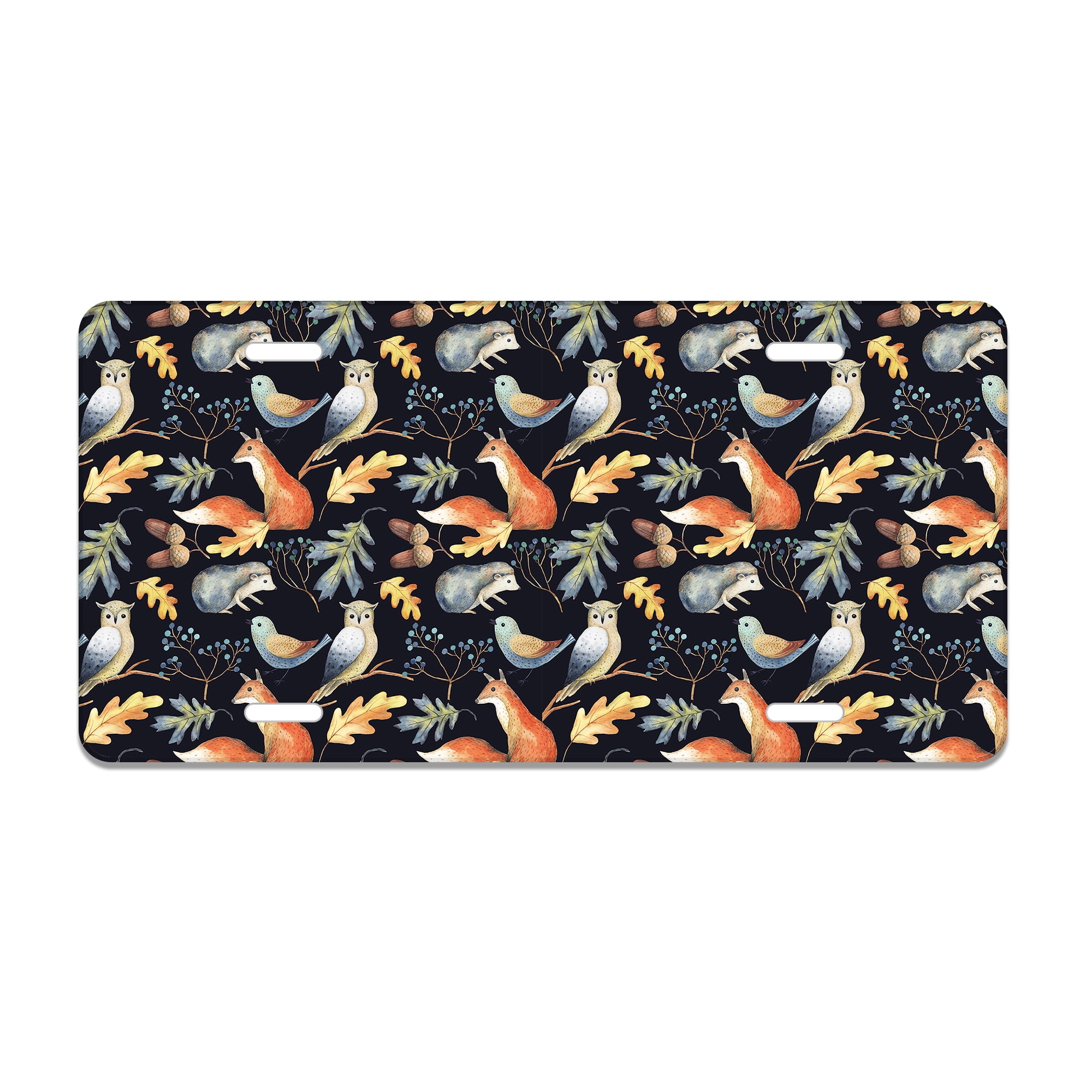 Smoaffly Animal Decorative Car Front, Owl Bird Fox Hedgehog Leaves ...