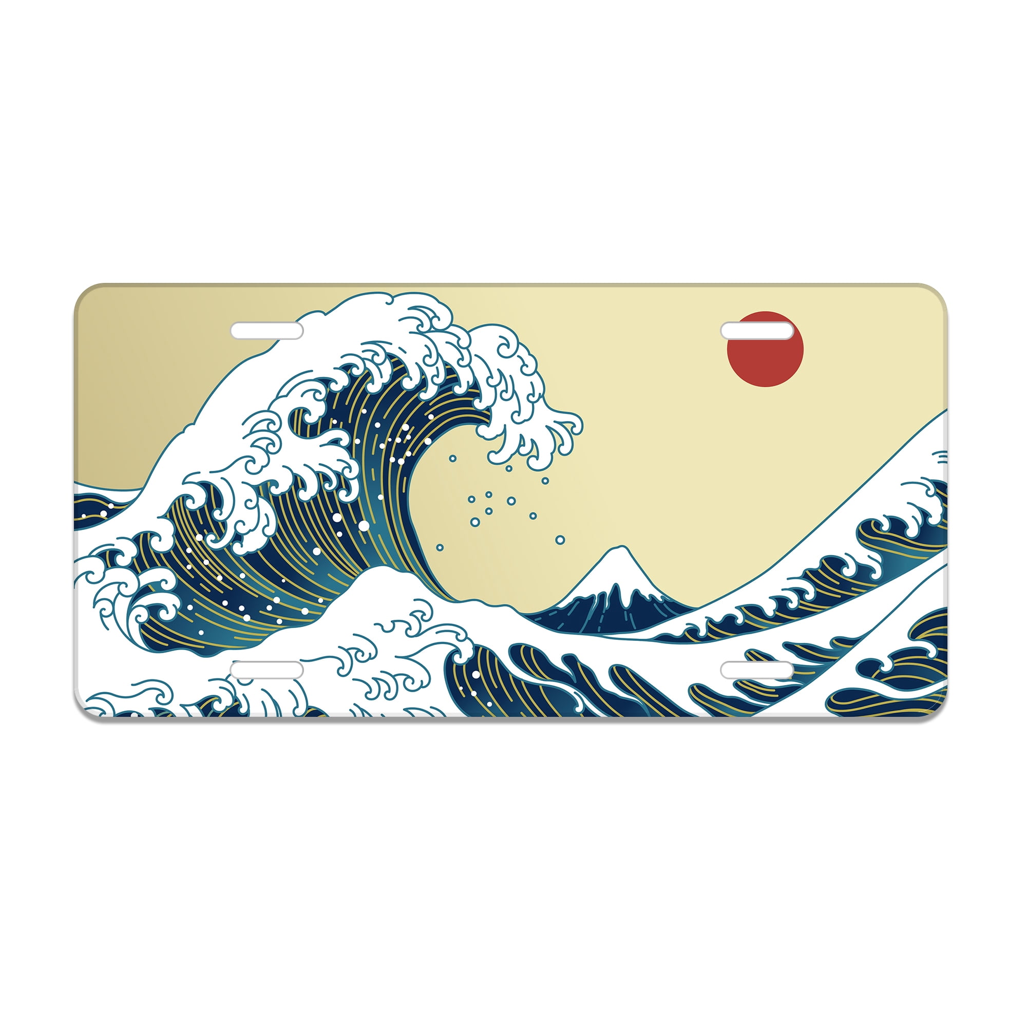 Smoaffly Art Japanese Waves License Plate Decorative Car Front, Metal ...