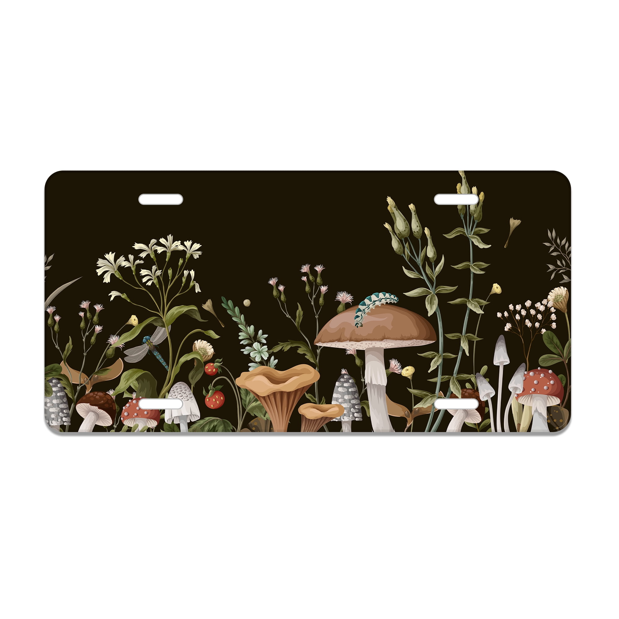 Smoaffly Autumn Mushrooms Berries License Plate Decorative Car Front ...