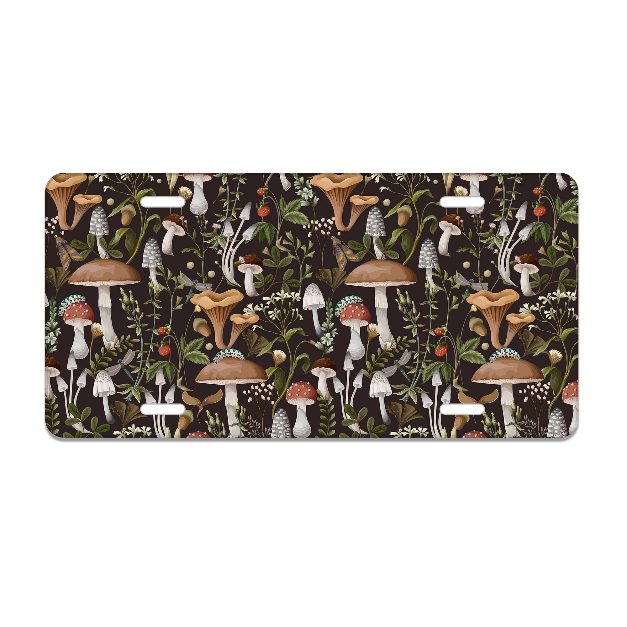 Smoaffly Autumn Mushrooms Decorative Car Front, Herbs Botanical Metal ...