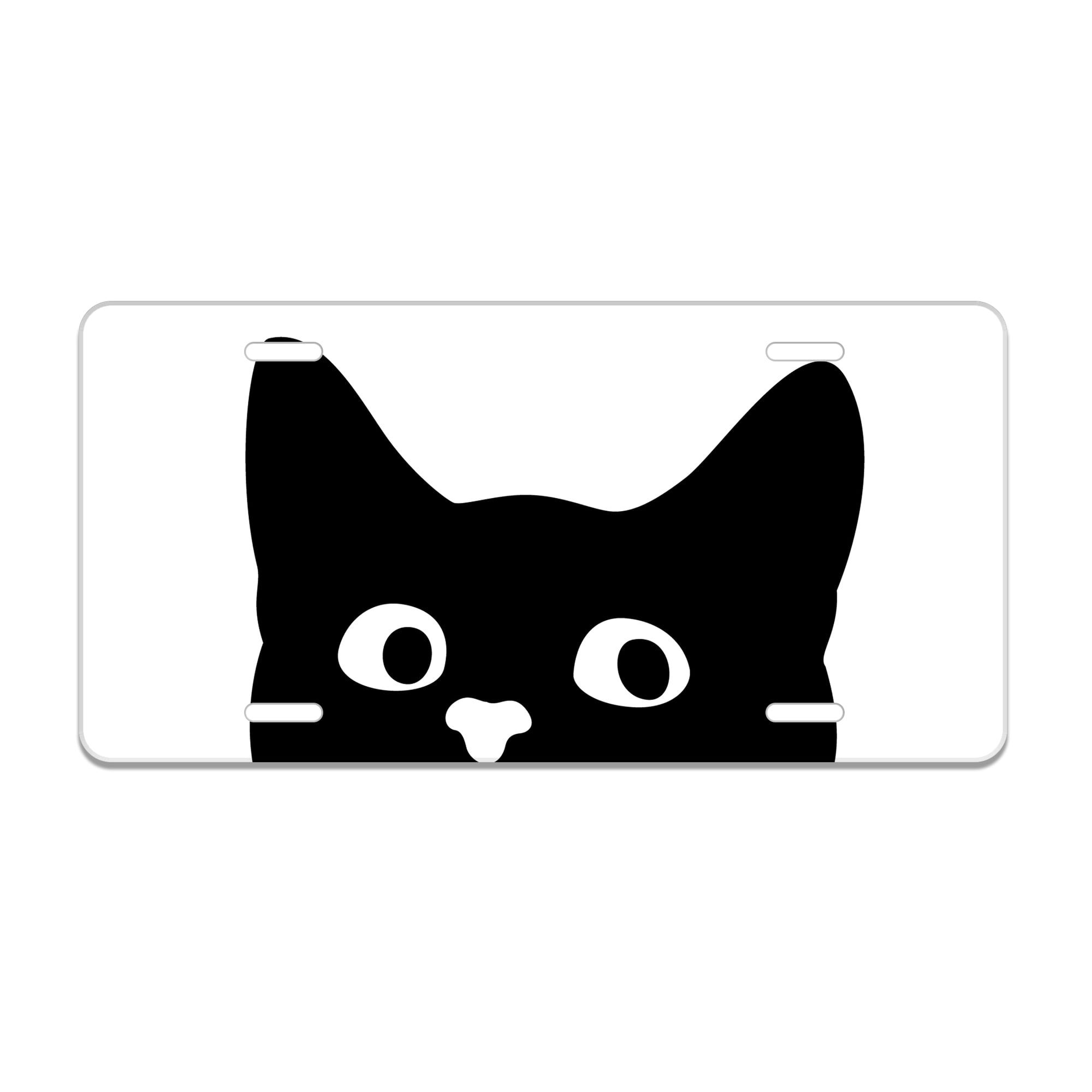 Smoaffly Black Cat Funny Cat License Plate Decorative Car Front License ...