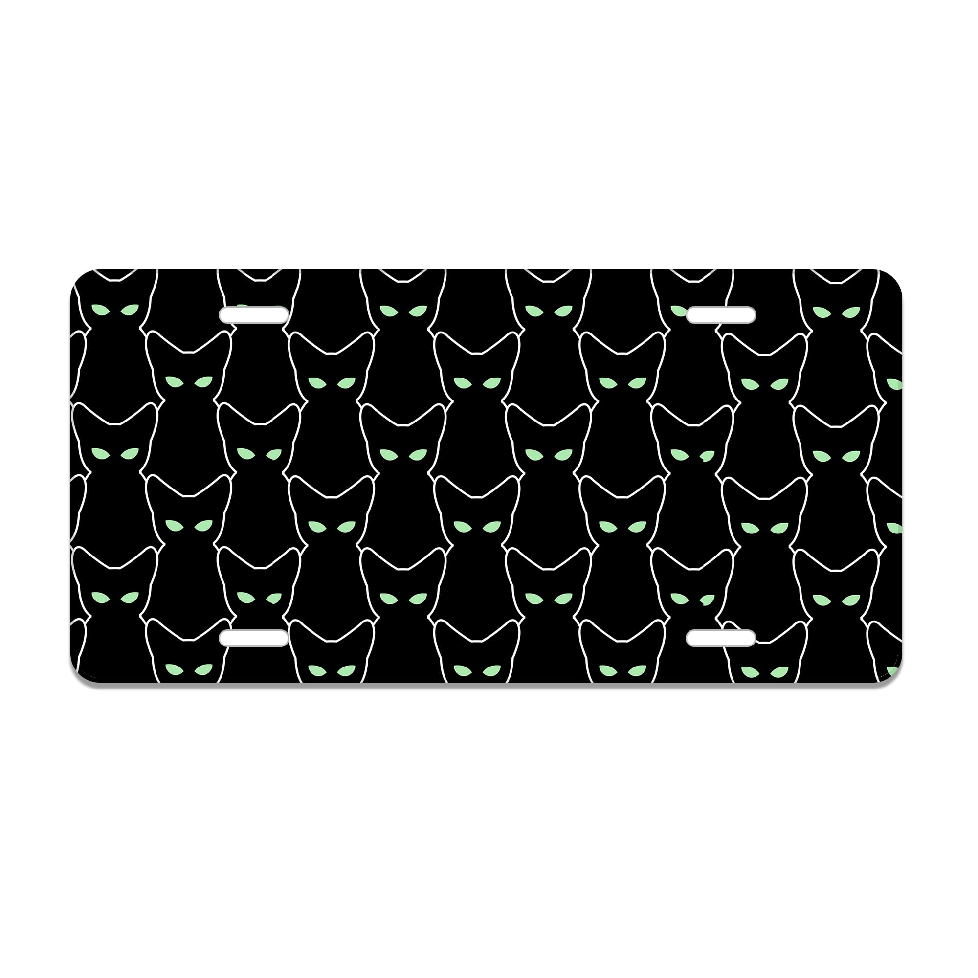 Smoaffly Black Cat License Plate Decorative Car Front, Metal Car Plate ...