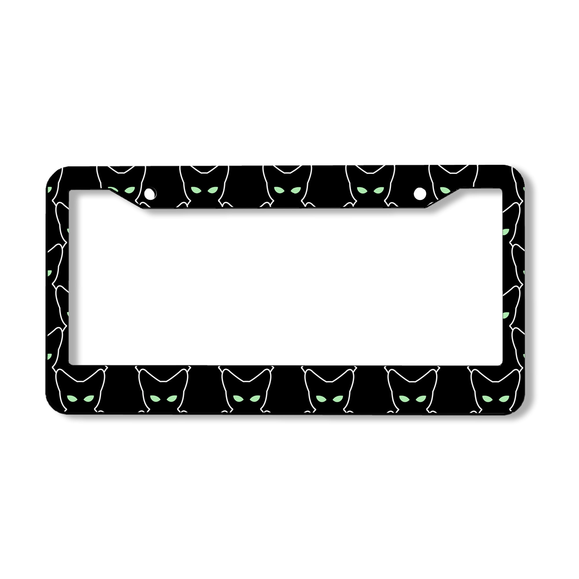 Smoaffly Black Cat License Plate Frame License Plate Colorful Stainless ...