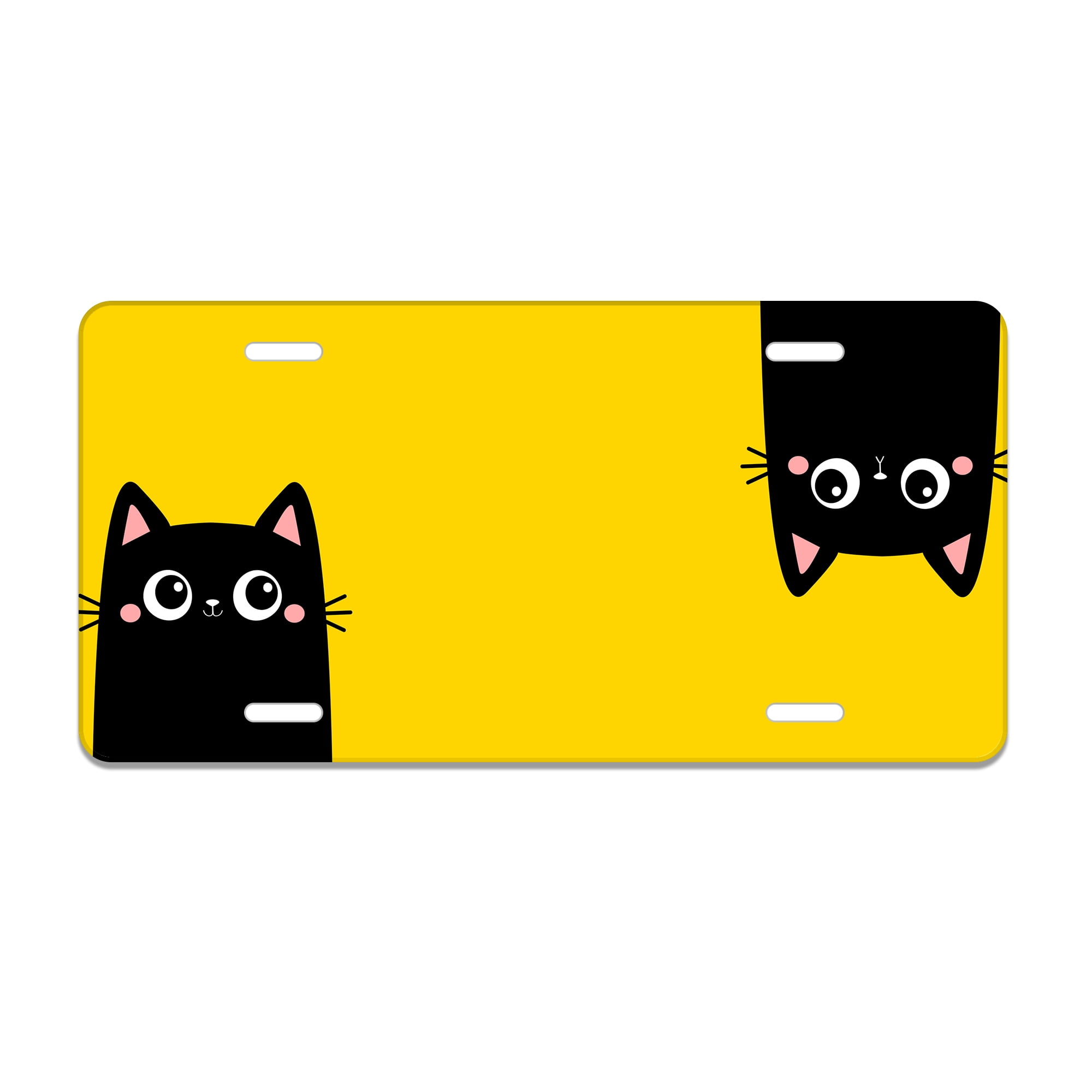 Smoaffly Black Cats Hanging Cartoon License Plate Decorative Car Front ...