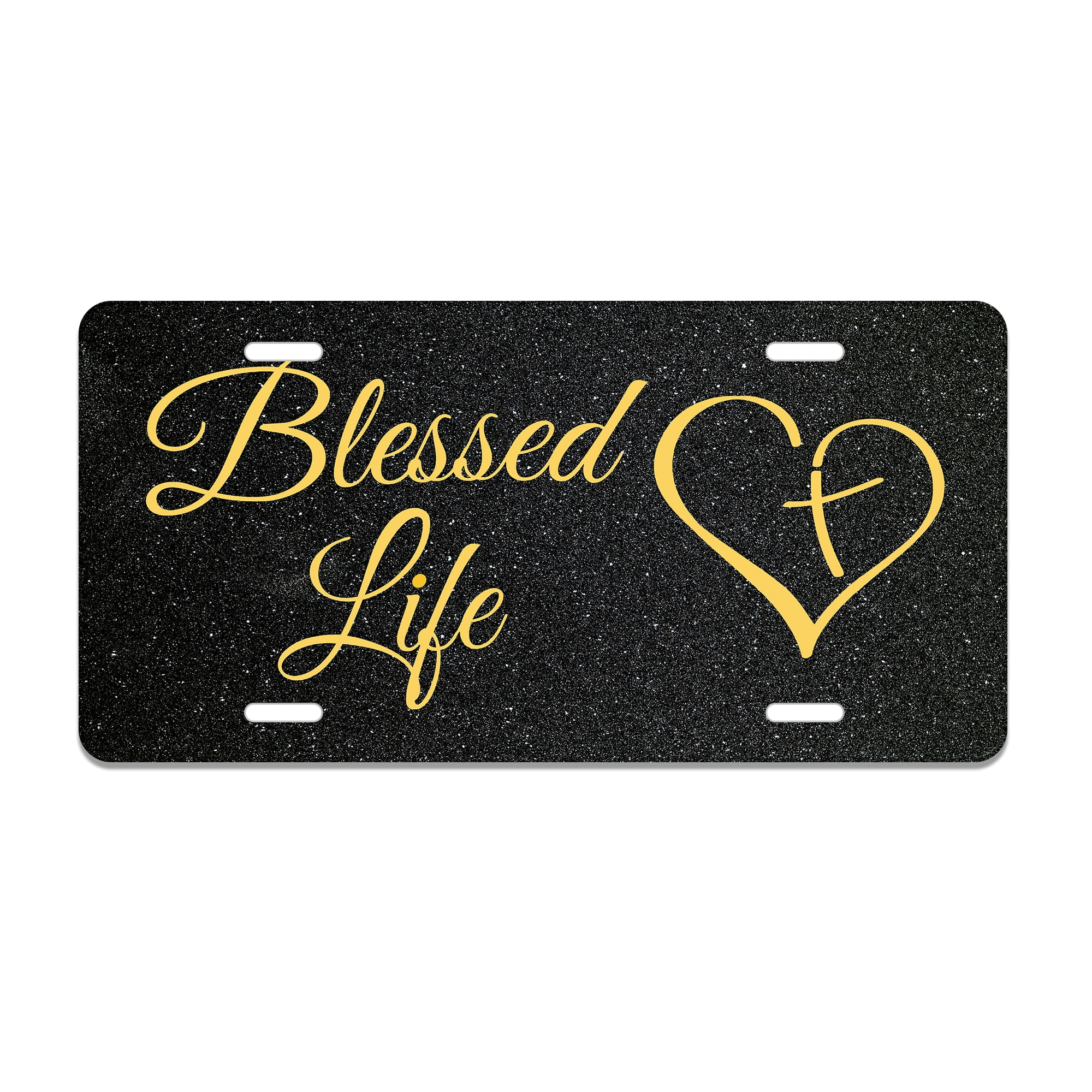 Smoaffly Blessed Life License Plate Decorative Car Front Metal Car