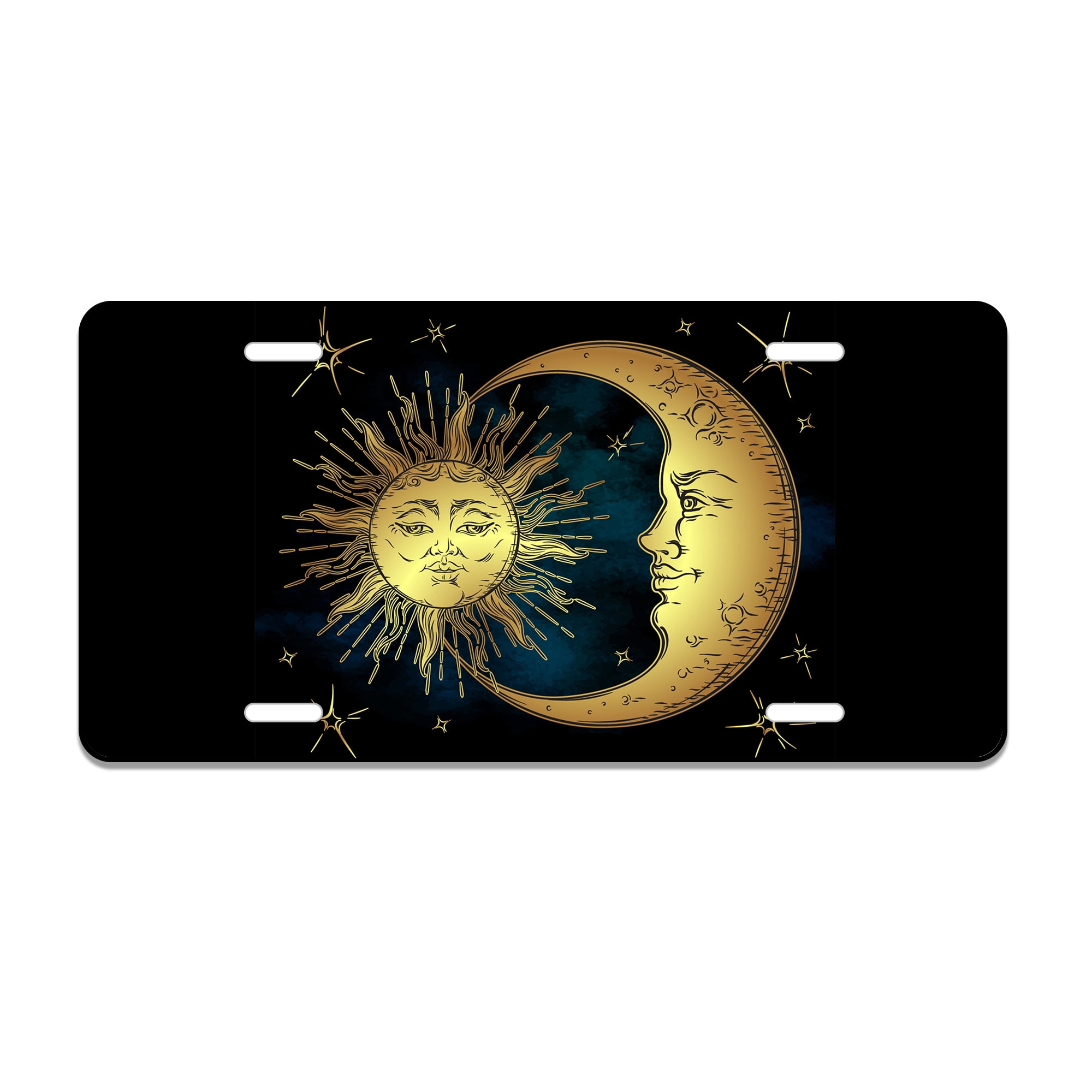 Smoaffly Boho Chic Crescent Moon and Stars License Plate Decorative Car ...