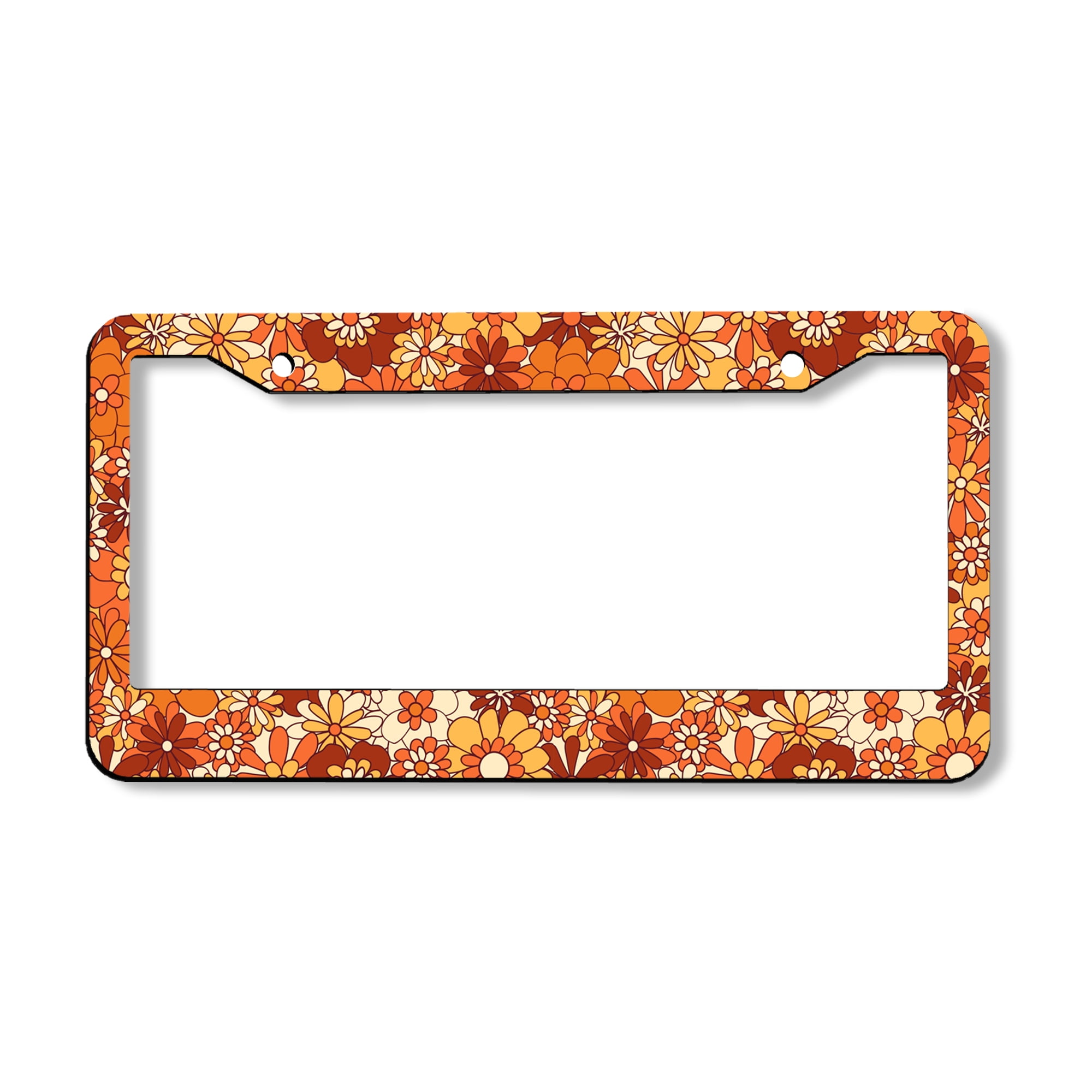 Smoaffly Boho Hippie Flower License Plate Frame License Plate Colorful ...
