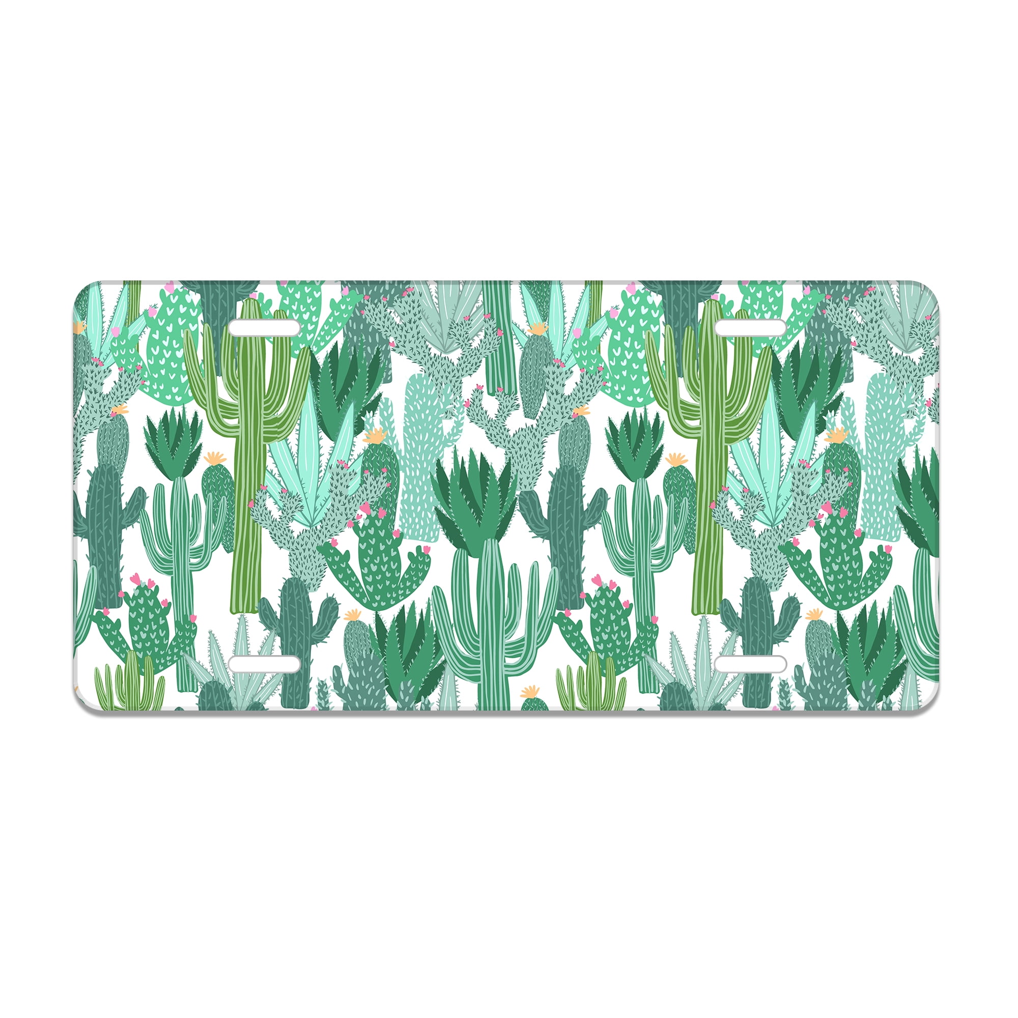 Smoaffly Cactus Doodle License Plate, Decorative Car Front License ...