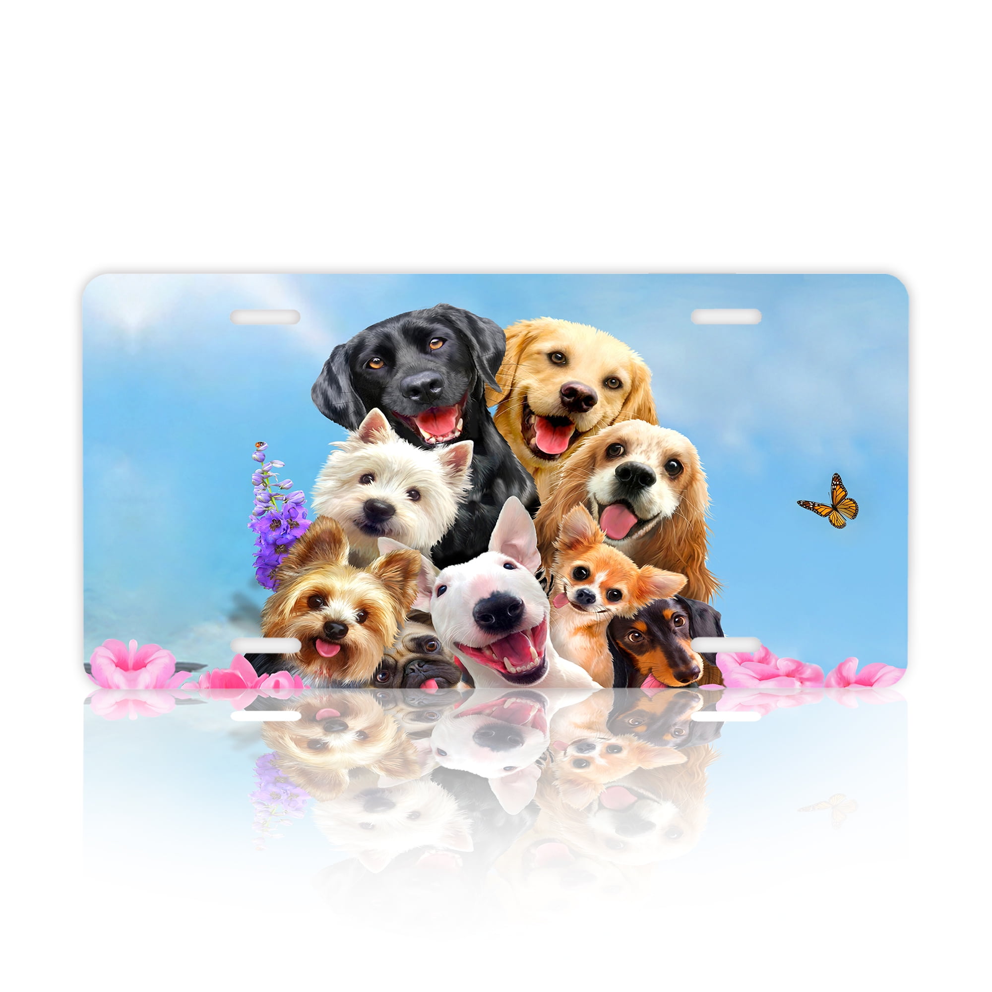 Smoaffly Car Front License Plate,Cute Dog Decorative License Plates ...