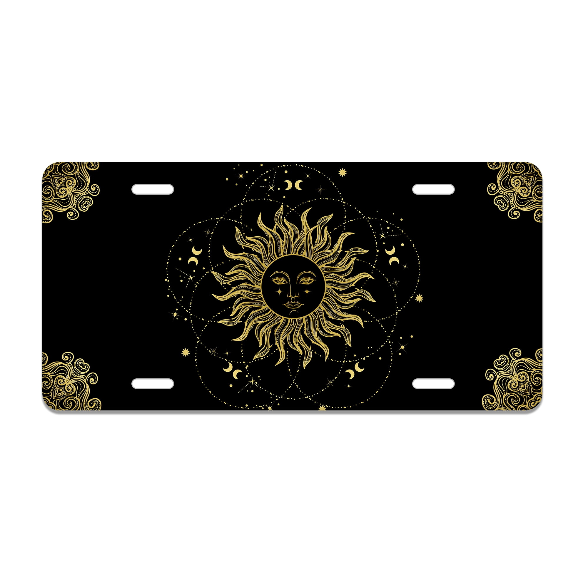 Smoaffly Celestial Sun License Plate Decorative Car Front, Metal Car ...