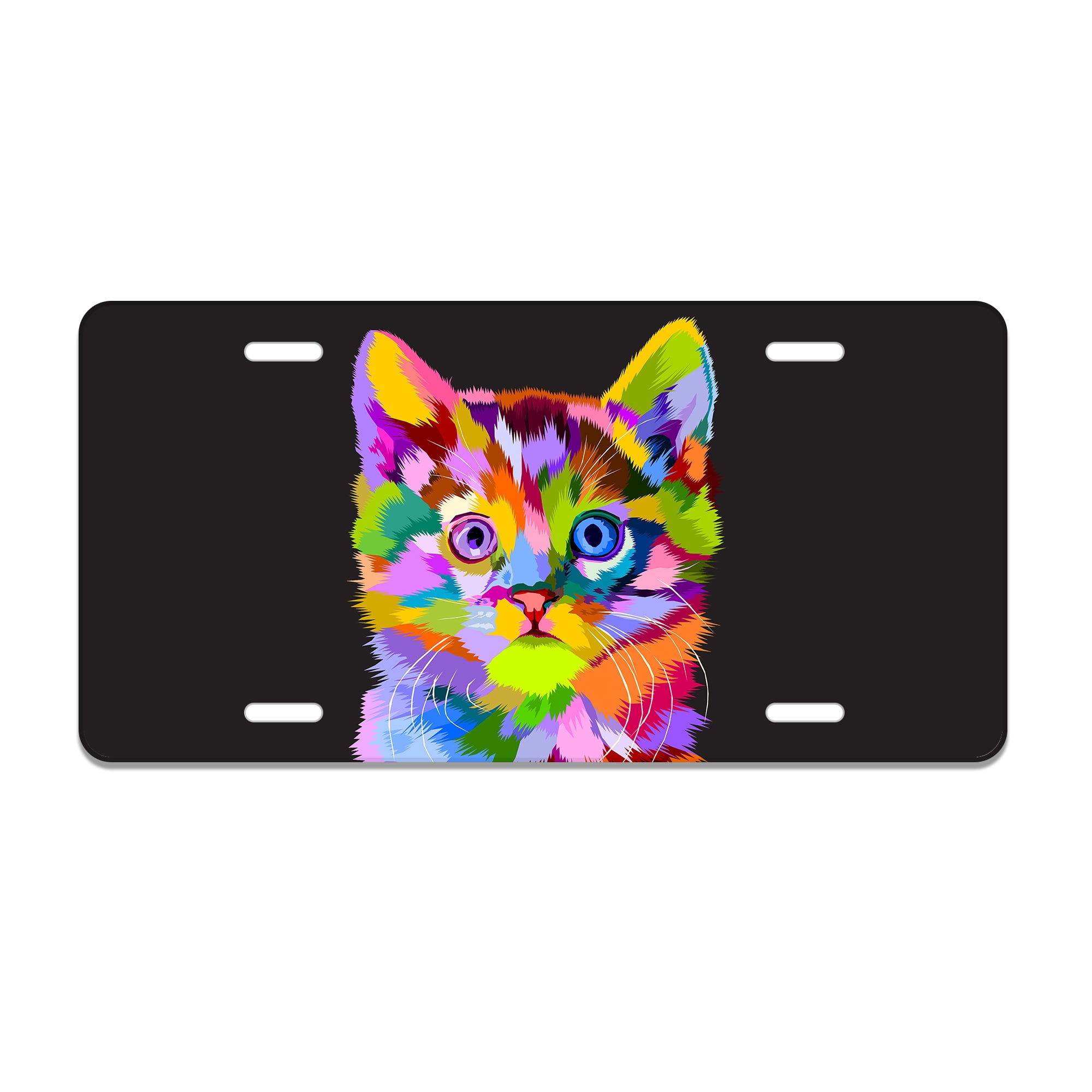 Smoaffly Colorful Cute Cat License Plate Decorative Car Front License ...