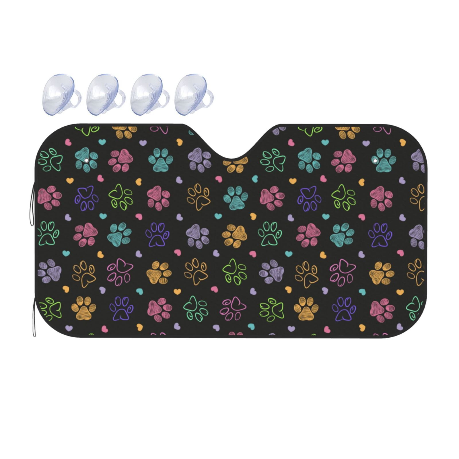 Smoaffly Colorful Dog Paw Car Windshield Sunshade Skeleton Car Shade ...