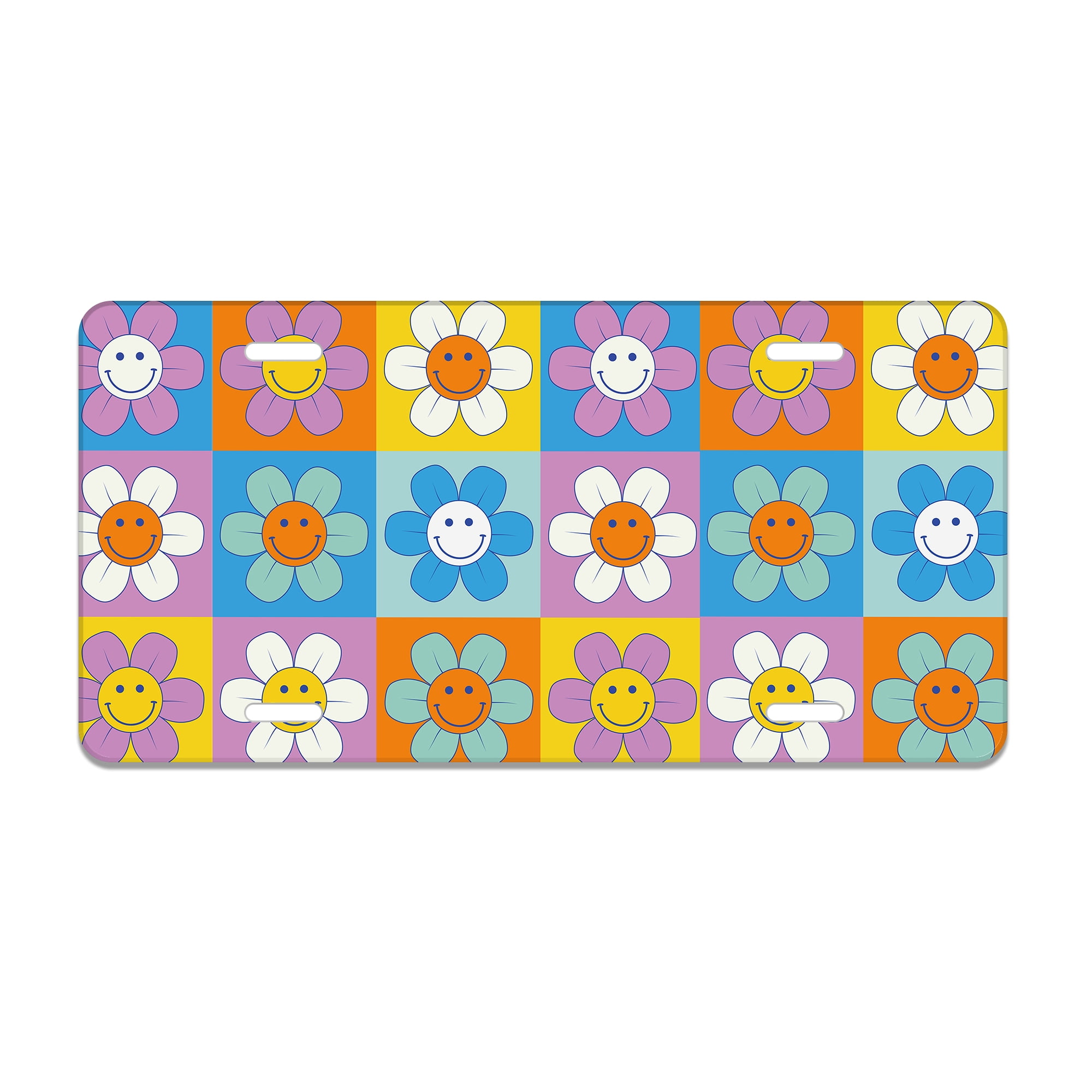 Smoaffly Daisy Carton License Plate Decorative Car Front, Metal Car ...