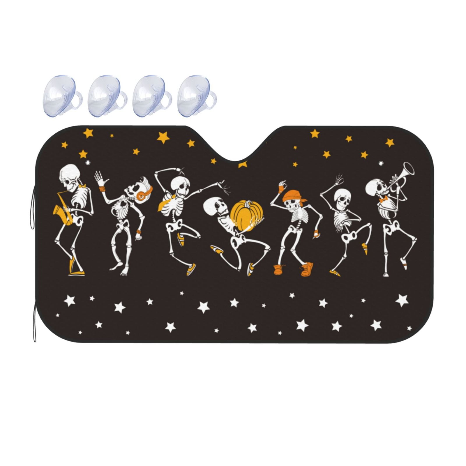 Smoaffly Dancing Musical Skeletons Car Windshield Sunshade Skeleton Car ...