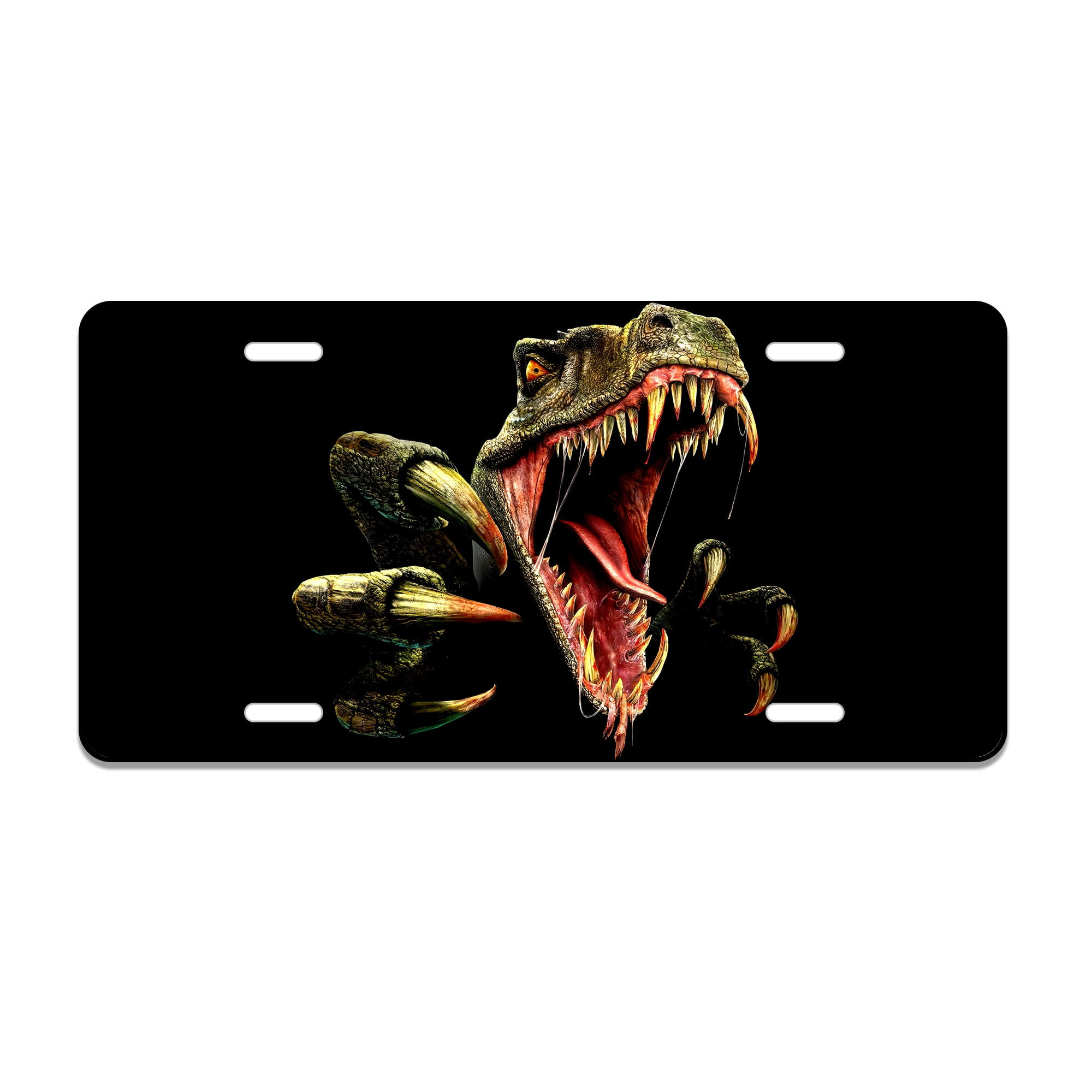 Smoaffly Dino Attack License Plate Decorative Car Front, Metal Car ...