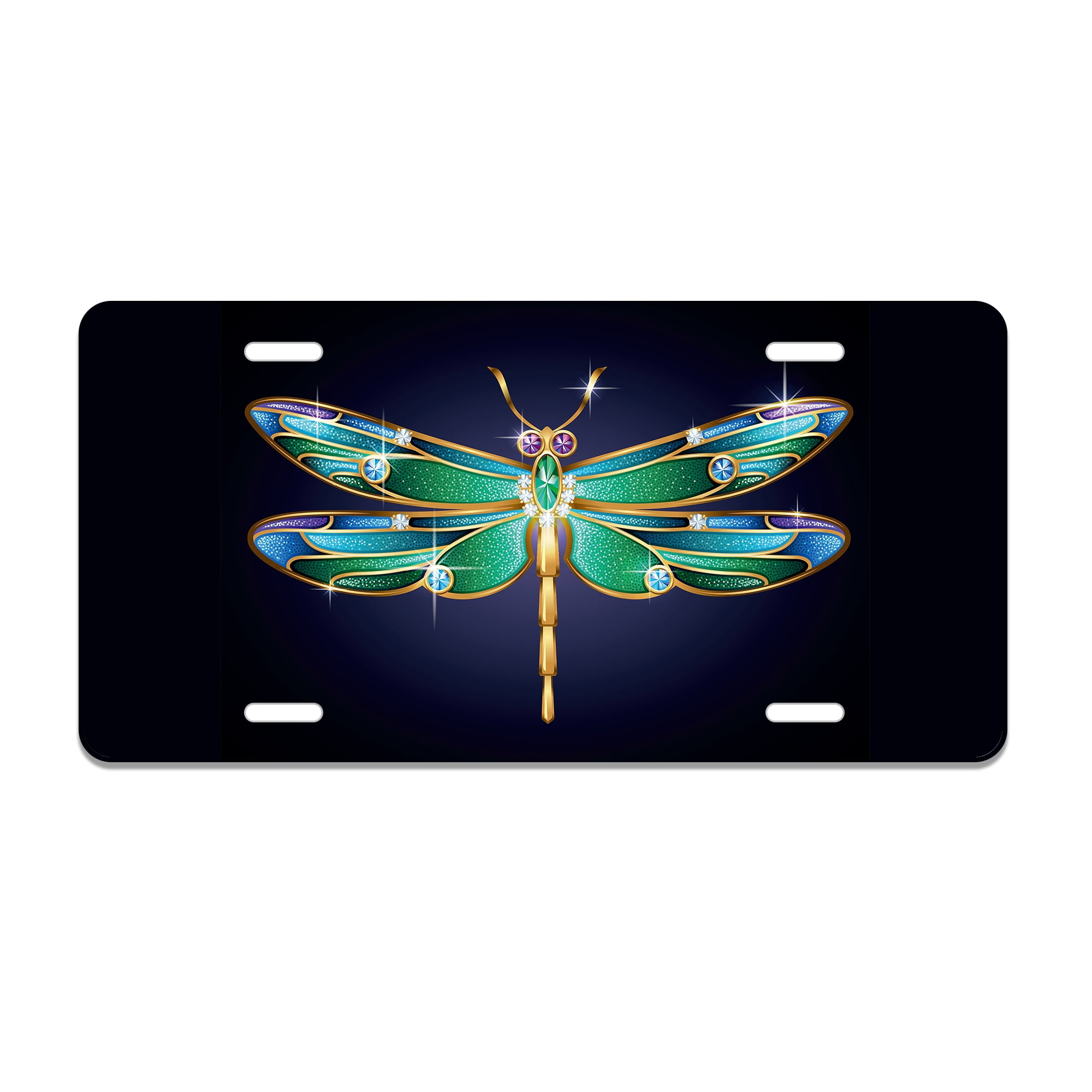 Smoaffly Dragonfly Decorative Car Front, Beauty Jewel Dragonfly Metal ...