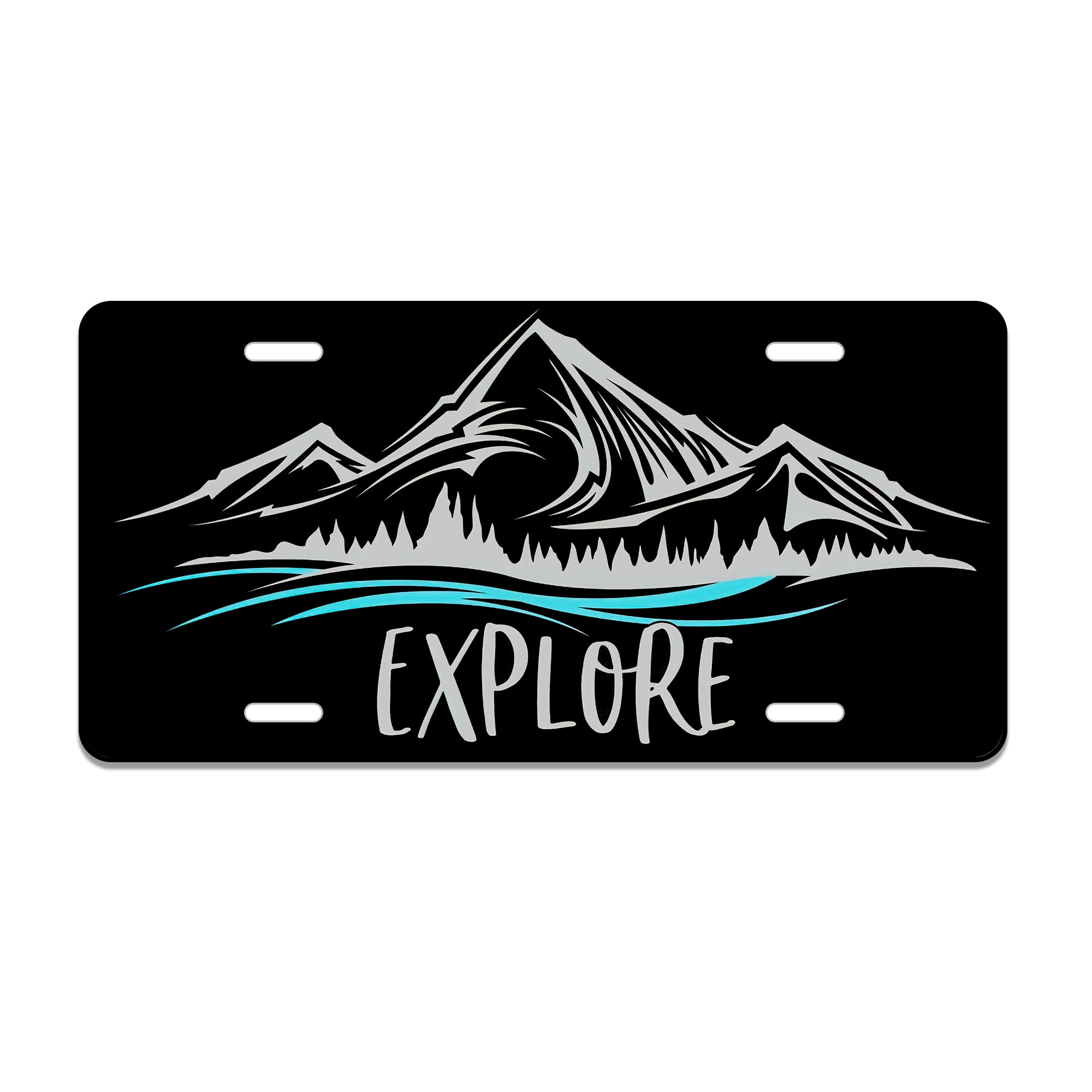 Smoaffly Explore Wander Wanderlust Mountains License Plate Decorative ...