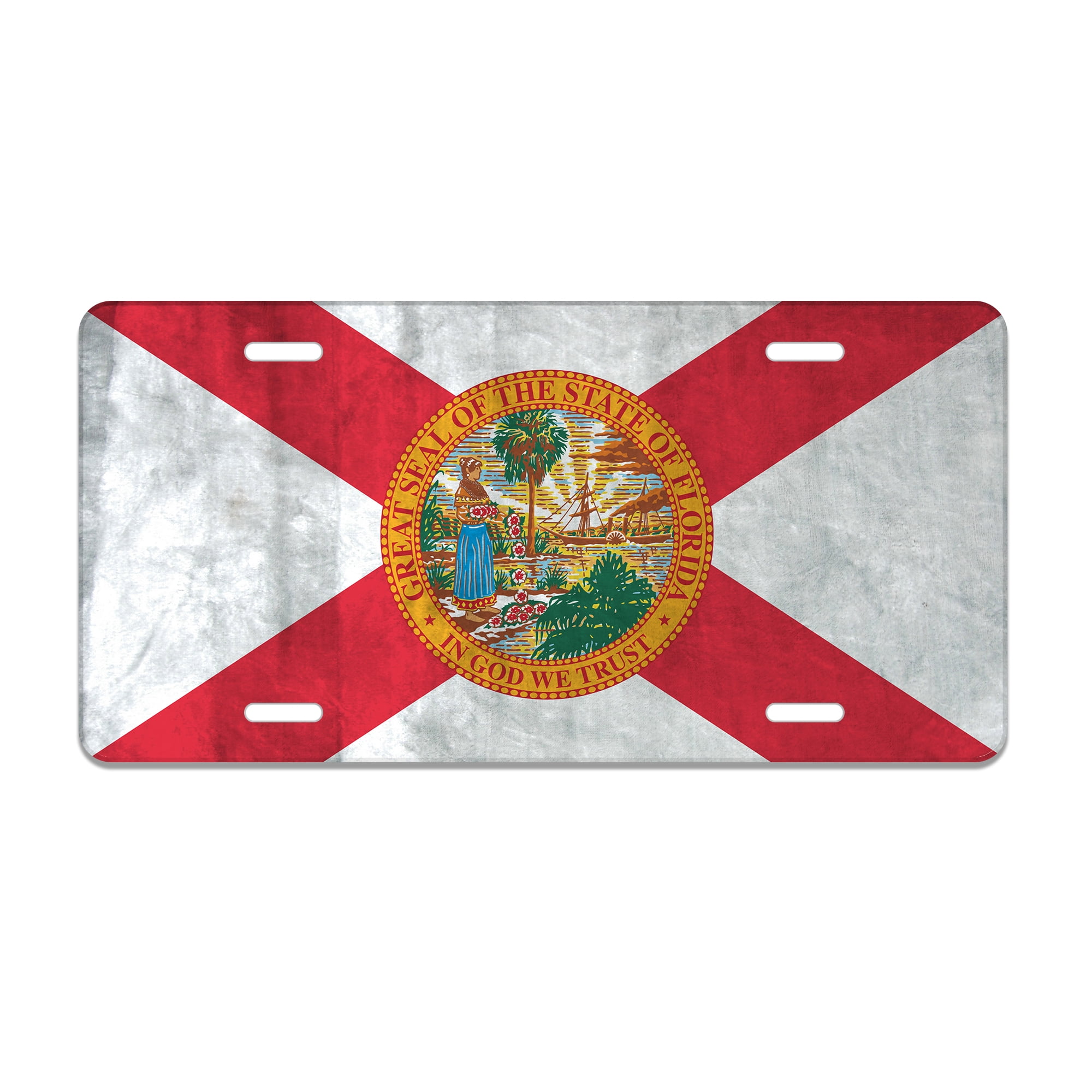 Smoaffly Florida State Flag License Plate Decorative Car Front, Metal ...
