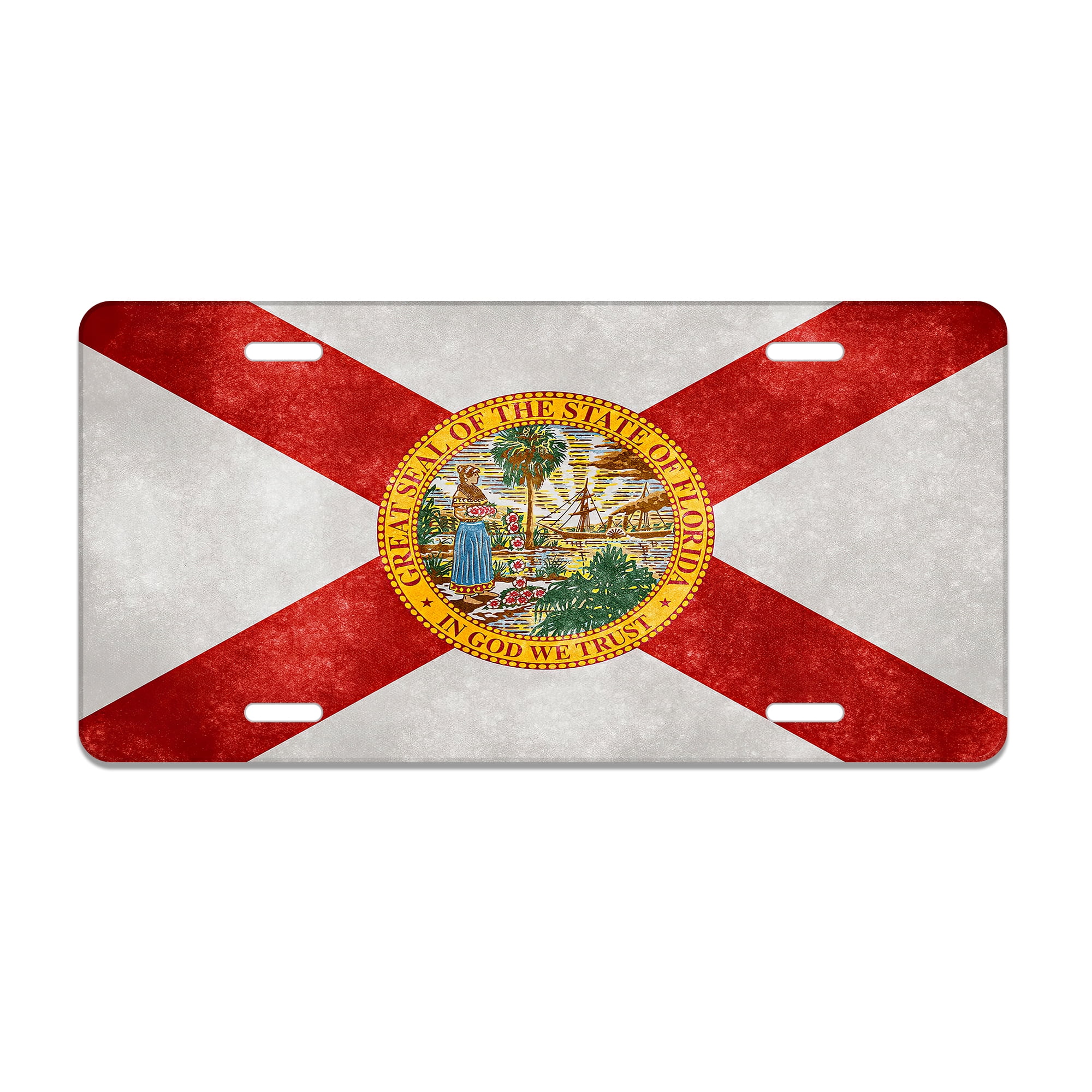 Smoaffly Florida State Flag Vintage License Plate Decorative Car Front ...
