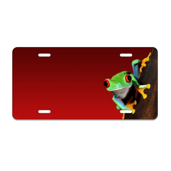 Smoaffly Frog Decorative Car Front, Red Eyed Frog Metal Car Plate ...