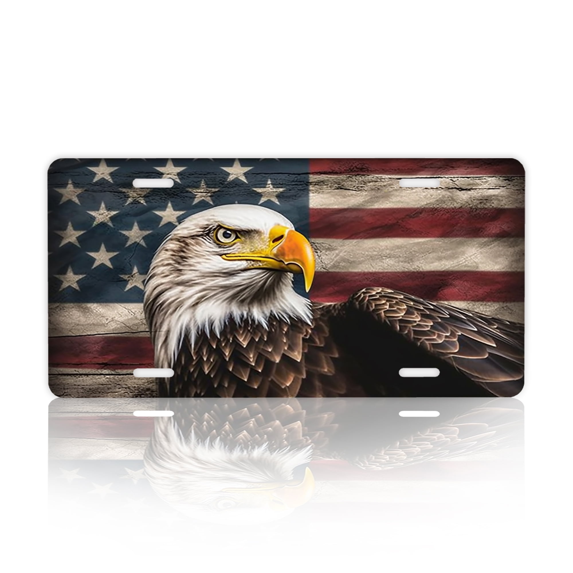 Smoaffly Front License Plate,American Flag with Eagle License Plates ...
